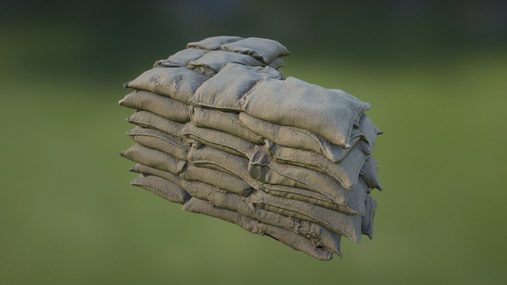 Sandbag Wall Corner90 01 - 3D model by Karamai [efd1639] - Sketchfab