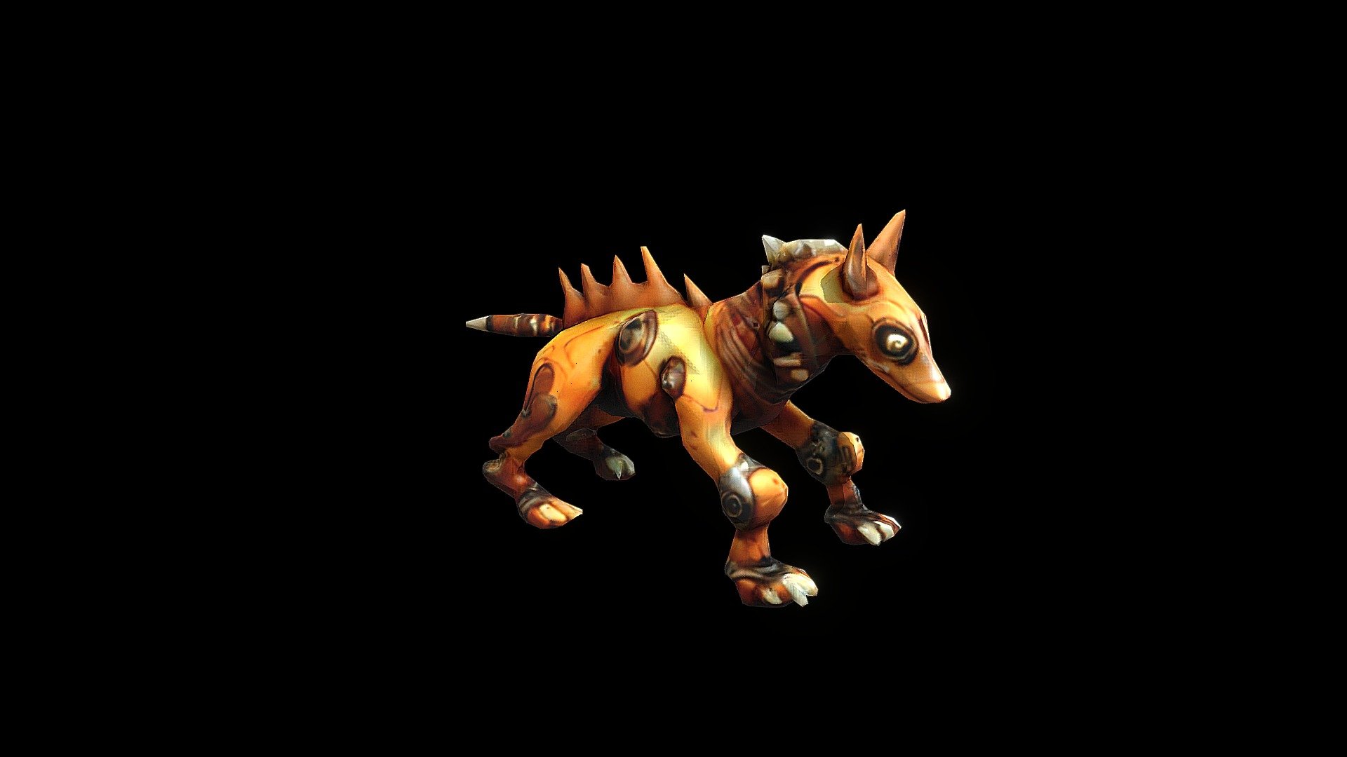 a statue of a robotic dog with sharp claws - Download Free 3D model by ...