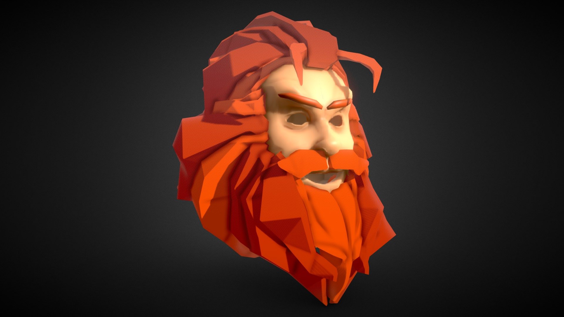 Low Poly Cartoon Hair Beard Mustache - Buy Royalty Free 3D model by ...