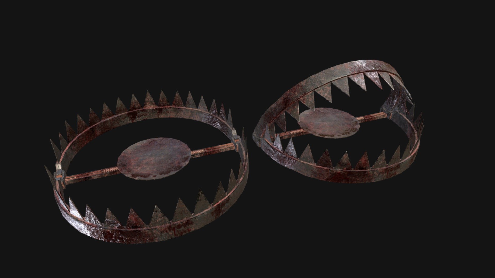 Old Bloody Bear Traps - Open and Closed - Buy Royalty Free 3D model by ...