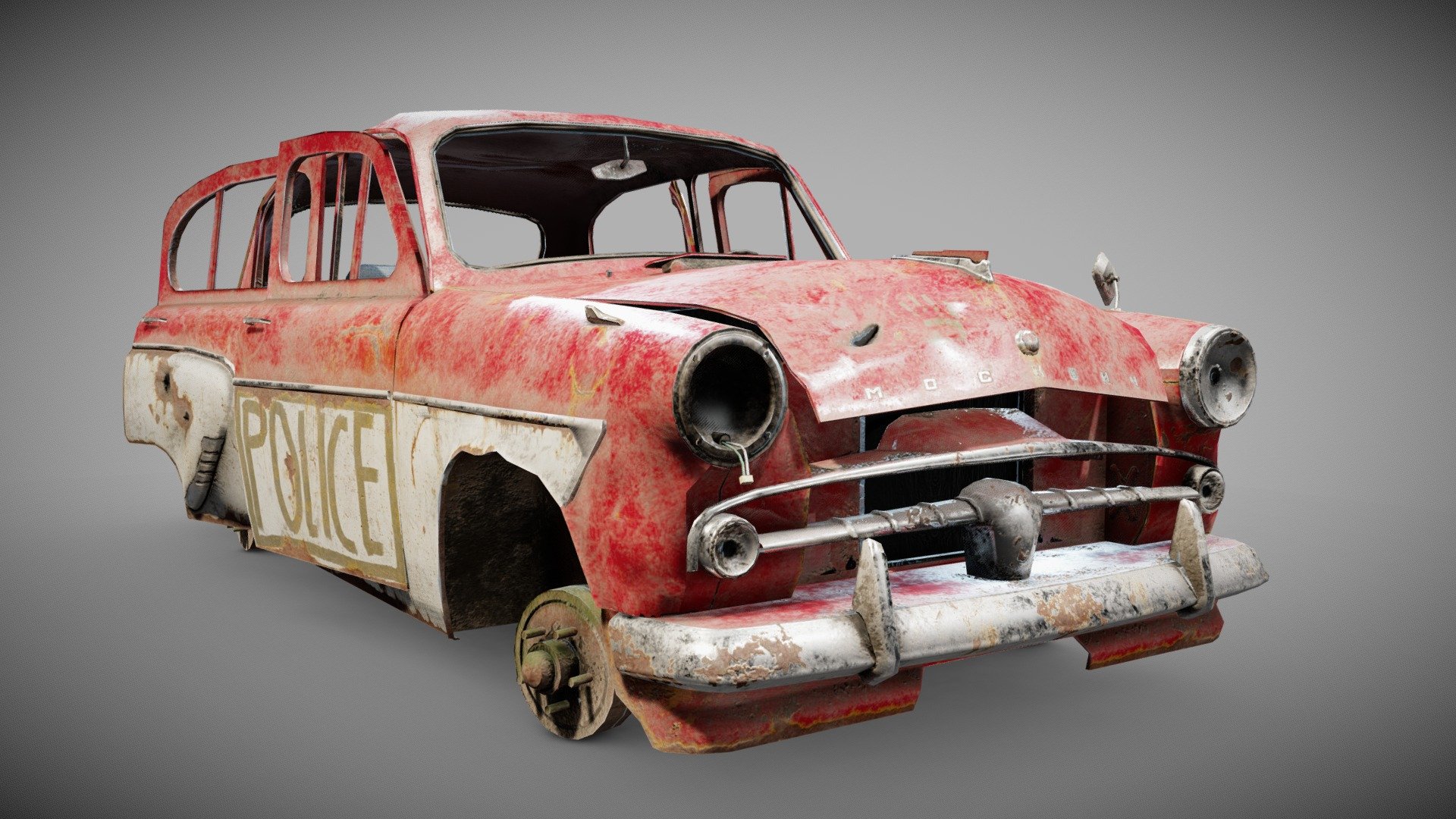 post-apocalypse sedan car m407 debrish iv7 - Buy Royalty Free 3D model ...