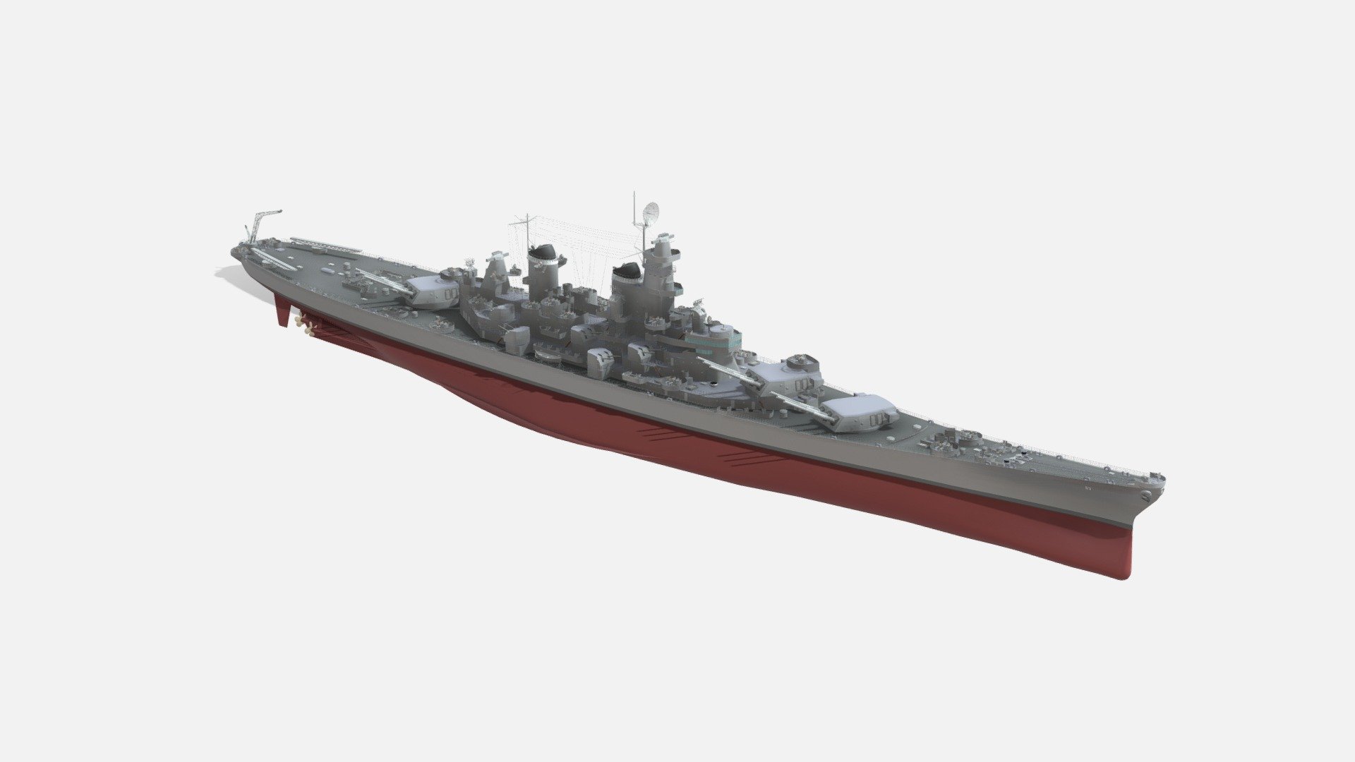 3d model AMERICAN NAVY 1945 WW2 FAST BATTLESHIP - Buy Royalty Free 3D ...