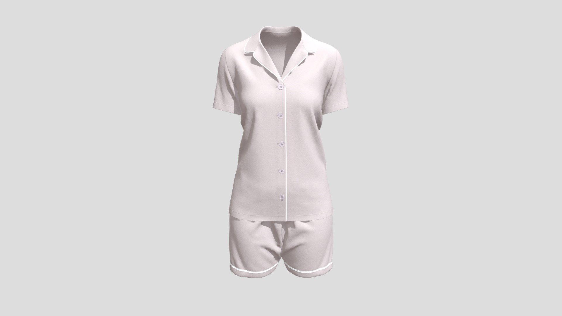 Women Shorts Sleeve Pajama Outfit - Buy Royalty Free 3D model by ...