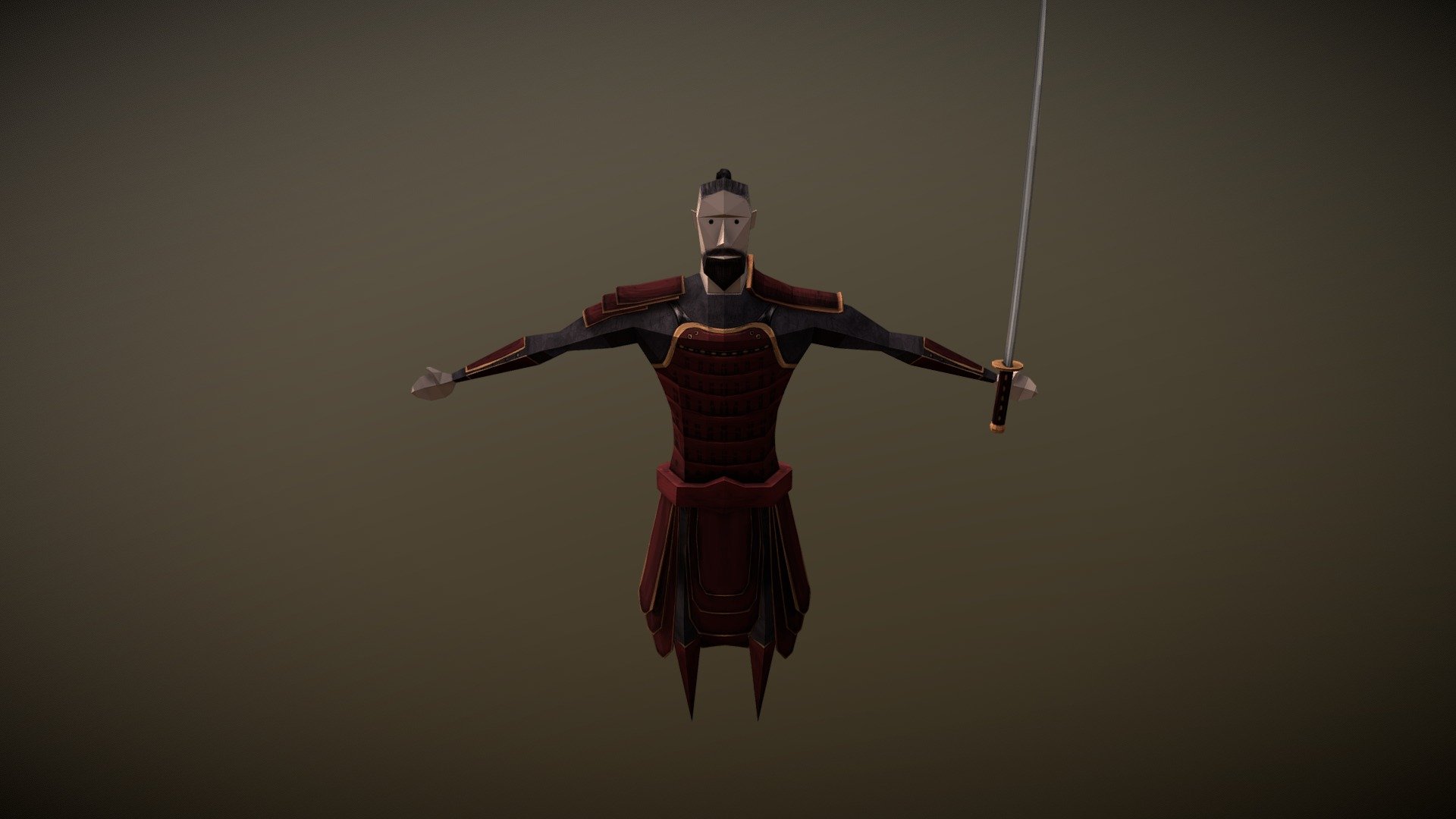 samurai low-poly - 3D model by mjung (@mjung92) [eff461d] - Sketchfab