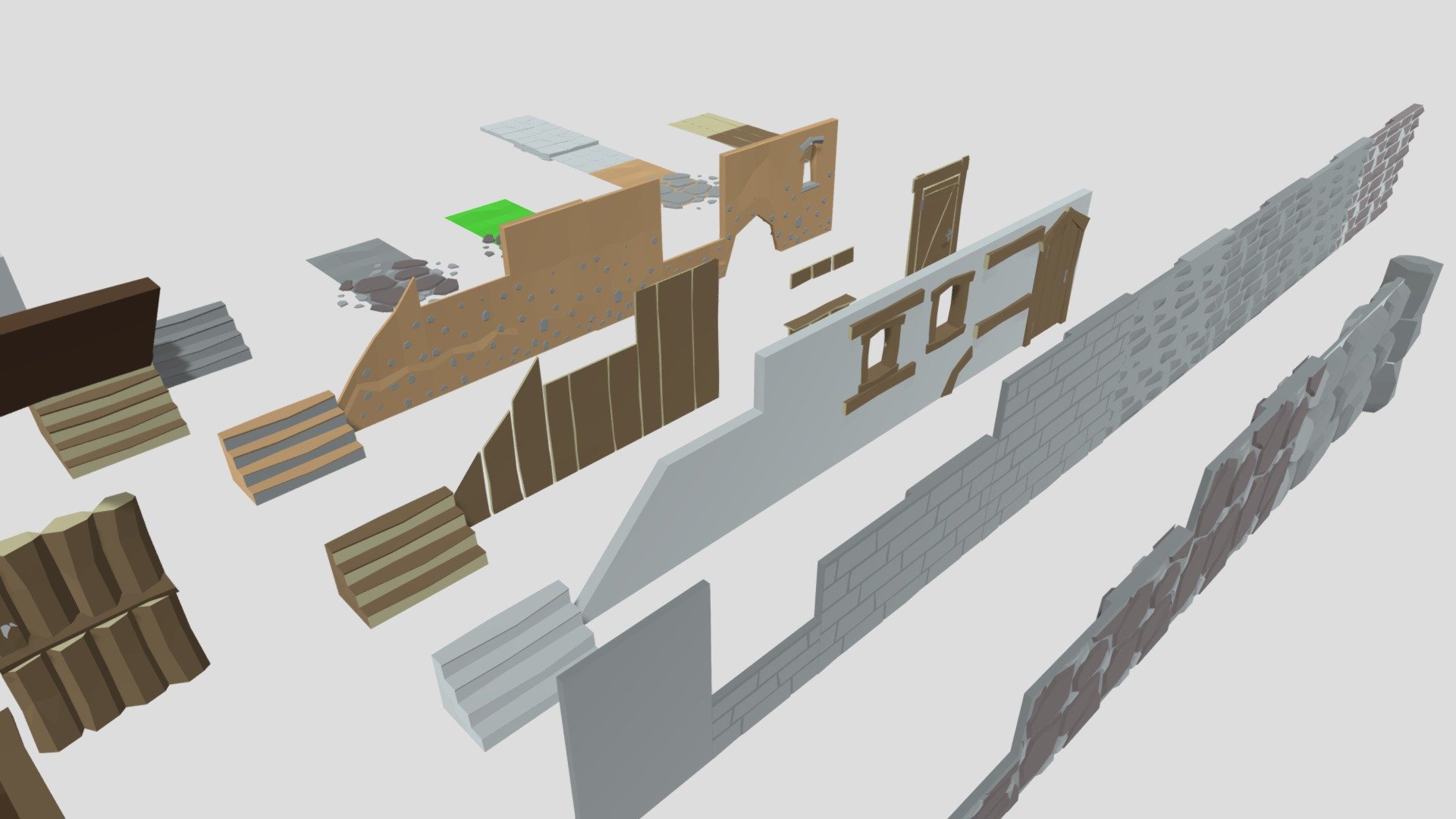 Lowpoly world walls misc pack, valheim - Download Free 3D model by ...