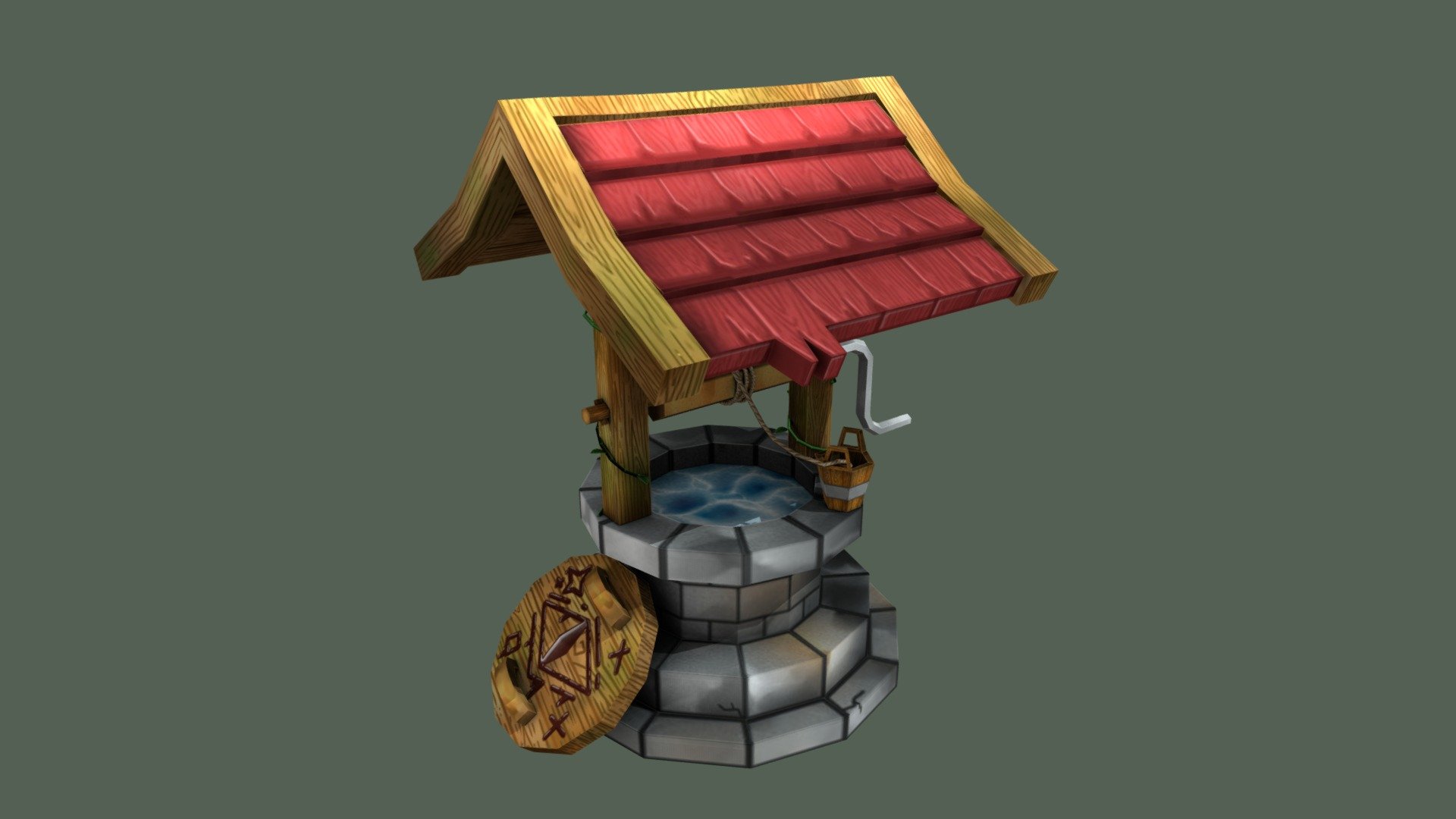 Stylized Hand-Painted Well - 3D model by Sergdenk [effa3ee] - Sketchfab