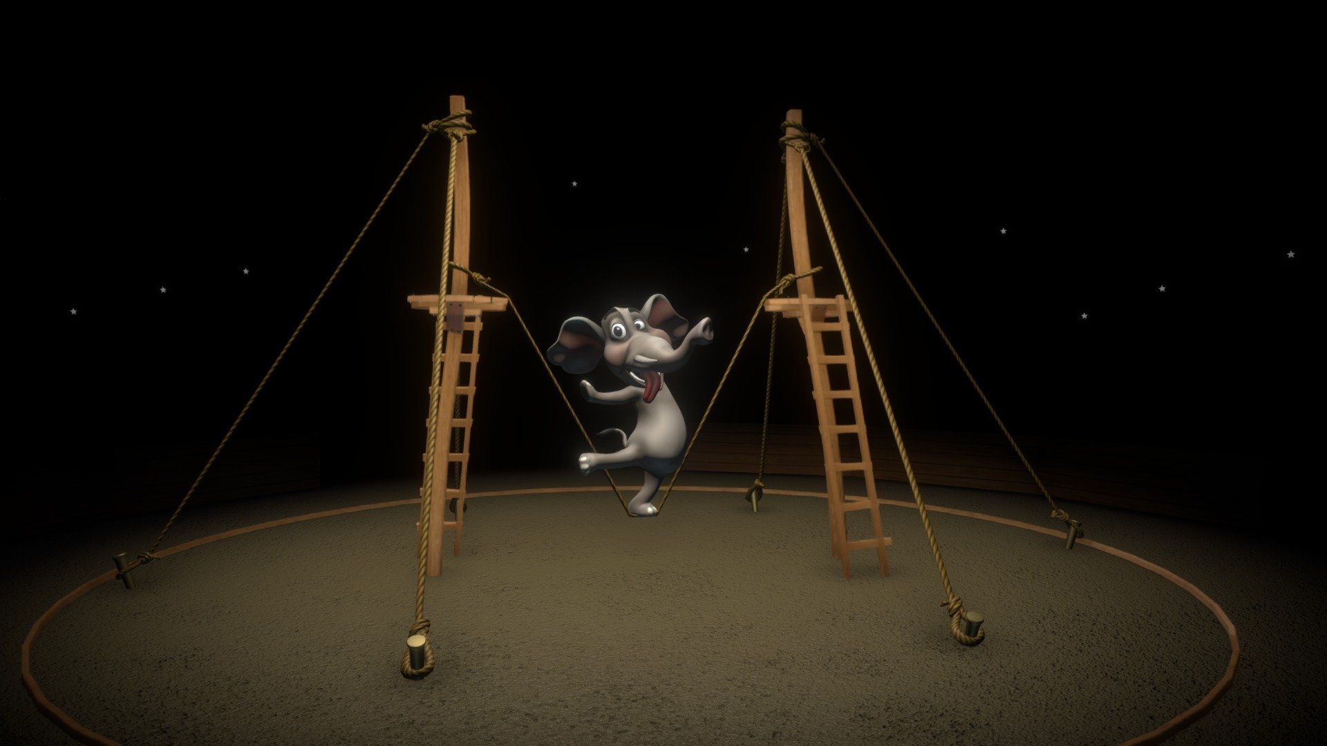 Elephant Highwire act! - 3D model by Joel Anderson (@joel3d) [effd1c4 ...