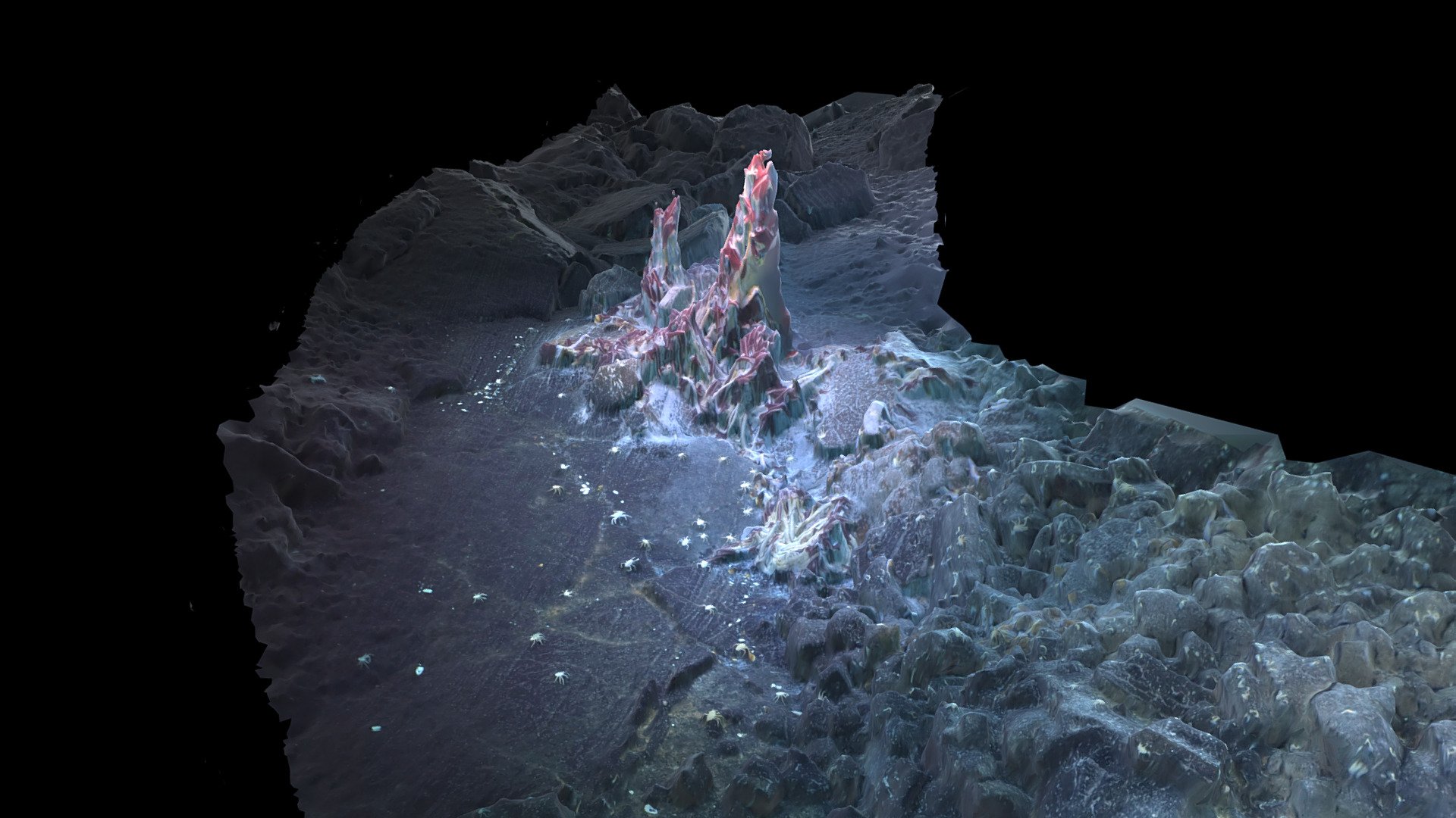 Hydrothermal vents and lava, East Pacific Rise - 3D model by Mae ...