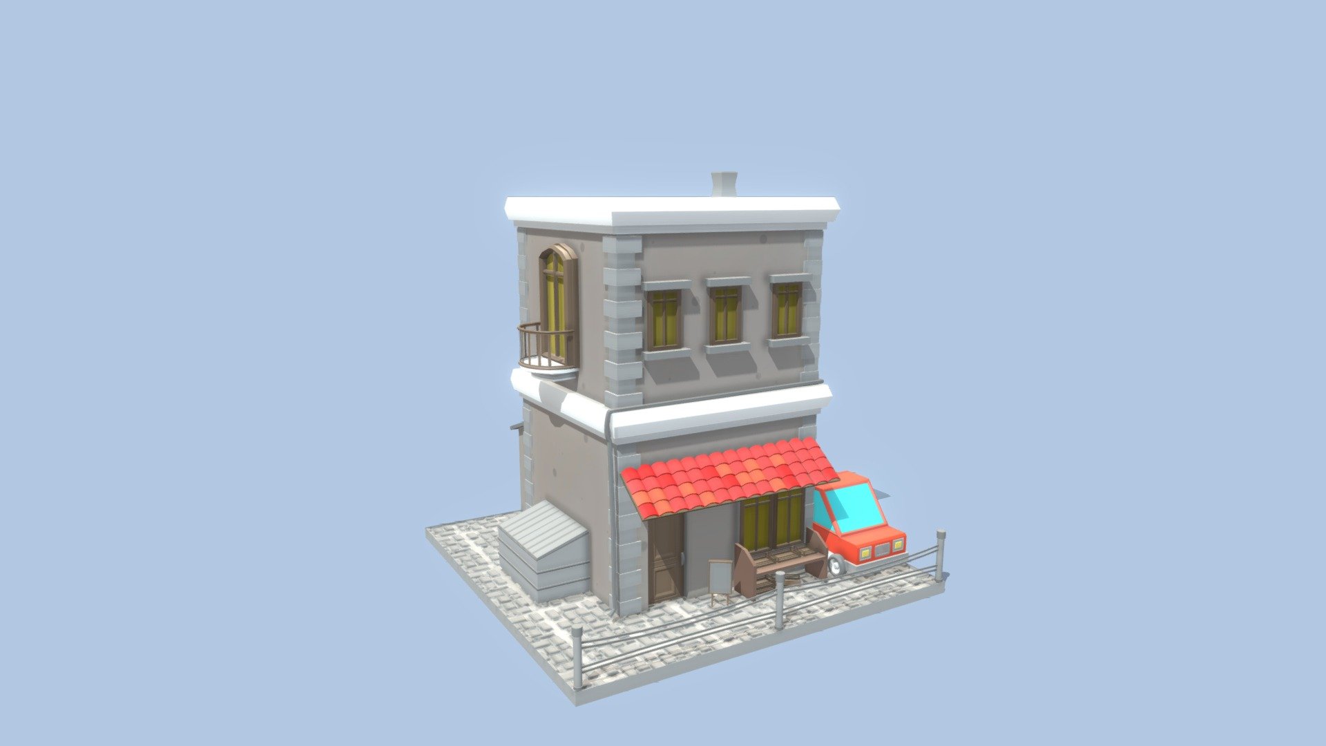 Low poly building - Download Free 3D model by MarcosConde [f0058af ...