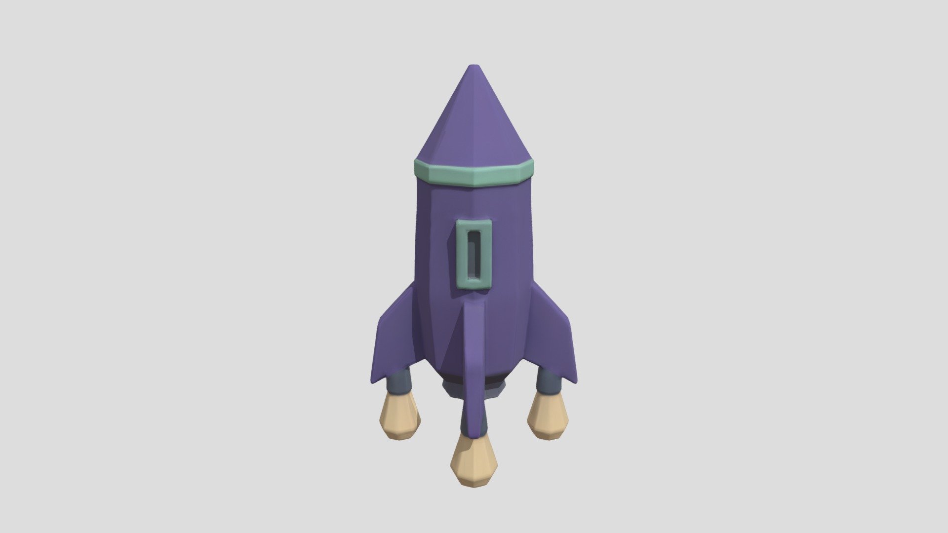 cartoon-style purple rocket ship - 3D model by salyangoz91 [f0084c3 ...