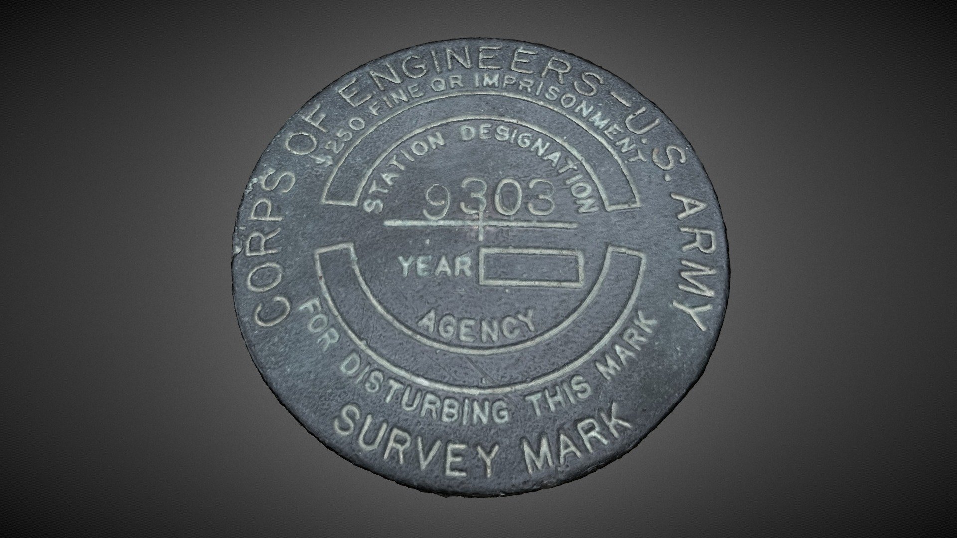 US Army Corps of Engineers Survey Marker - 3D model by KDavidson ...