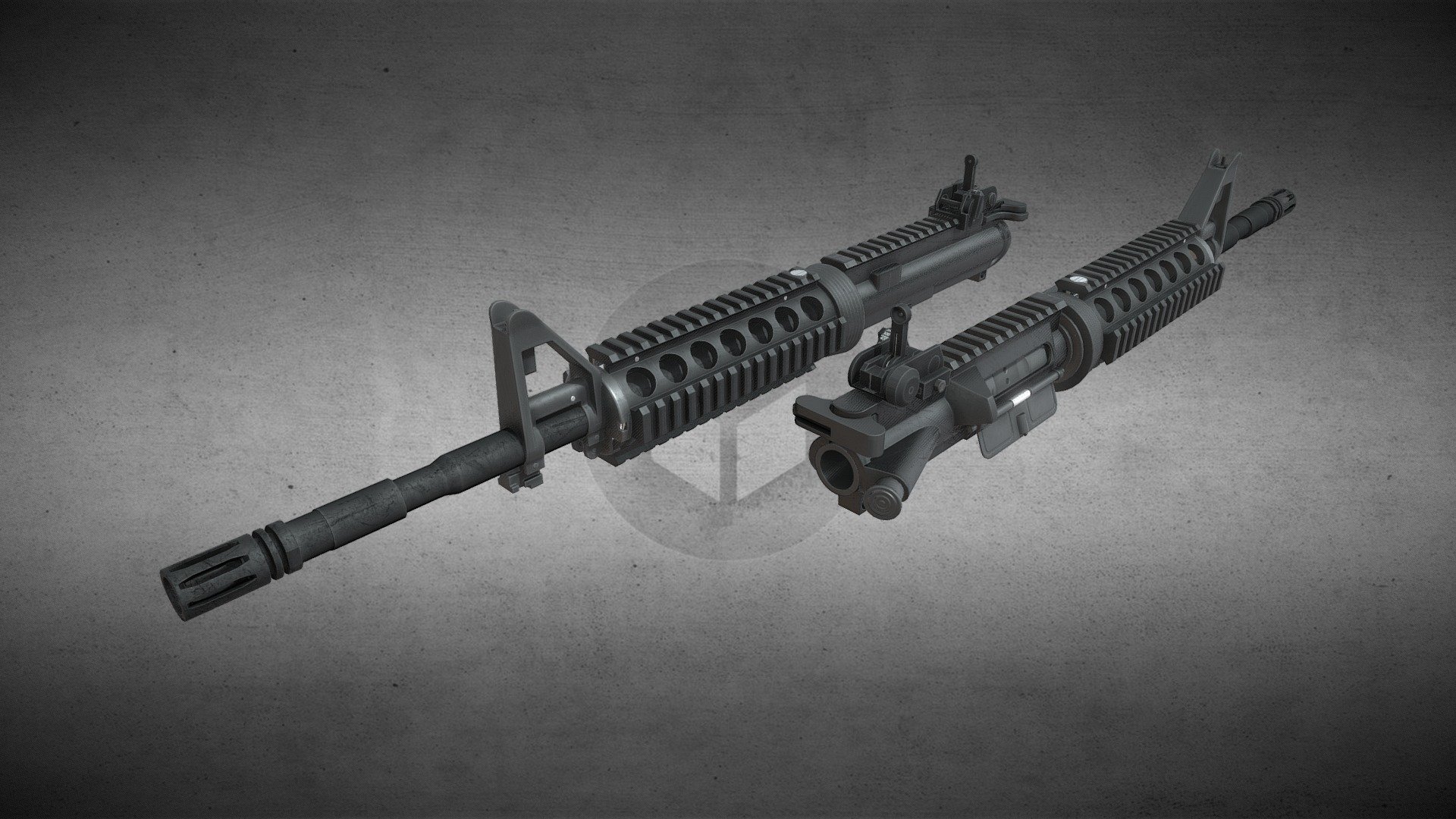[mws] Ar 15 M4a1 Upper Receiver Assembly 3d Model By Bayernmaik