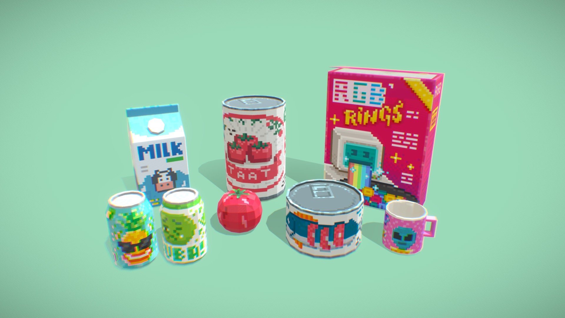 Simple Kitchen - Retro Style - 3D model by mqumboz [f01670c] - Sketchfab