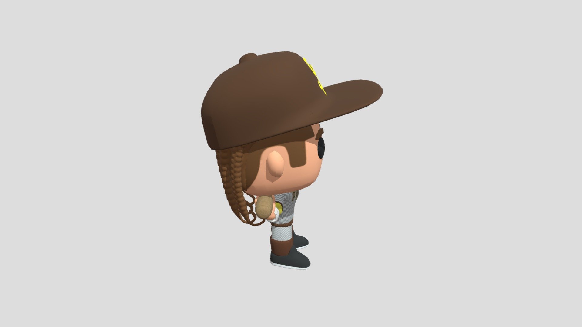 Padres Fan Baseball Player - 3D model by Louqeekon [f01a309] - Sketchfab