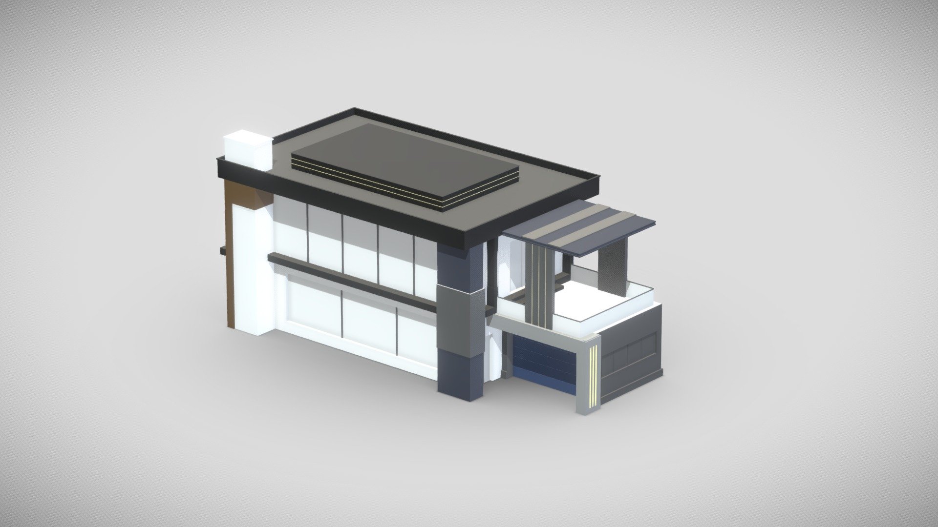 Modern home - 3D low-poly building - Buy Royalty Free 3D model by ...
