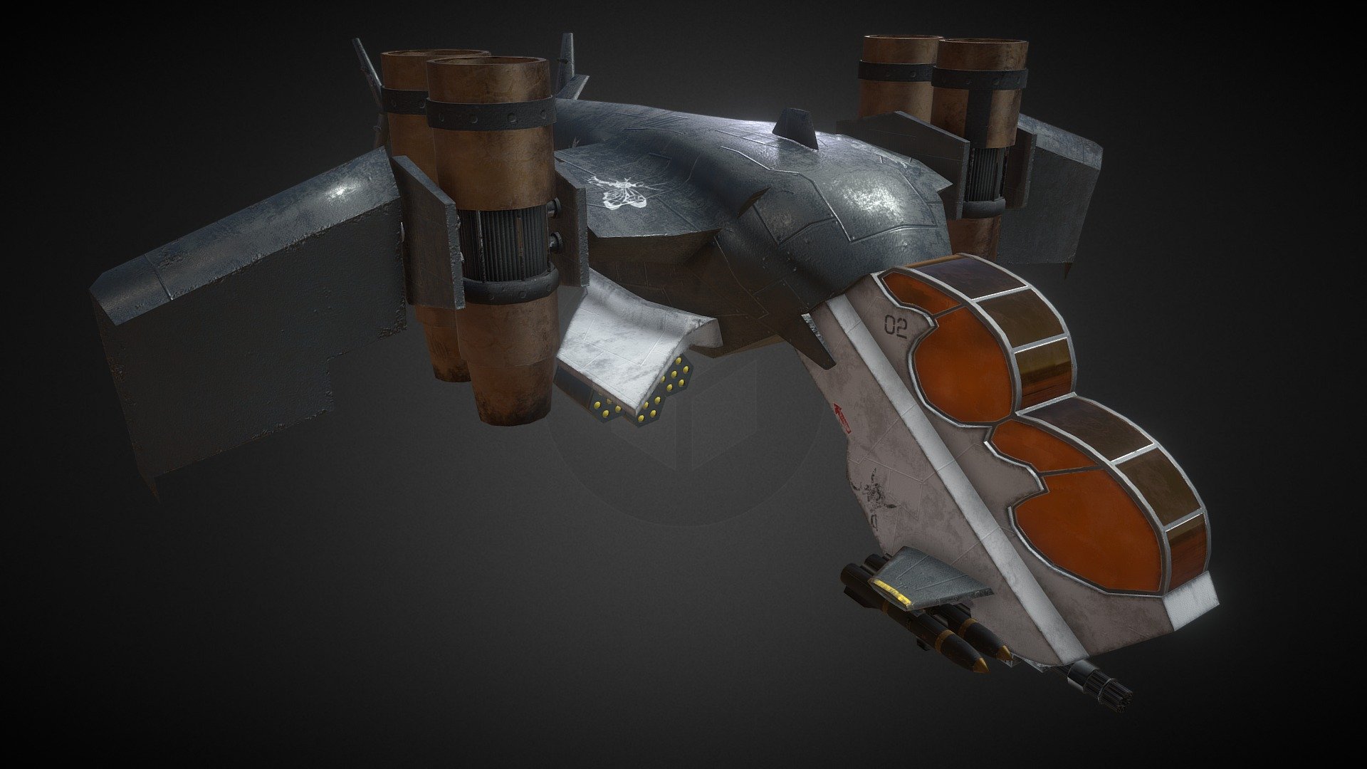 Dragonfly gunship - 3D model by Bruno DH (@Bruno_DH) [f01dbad] - Sketchfab