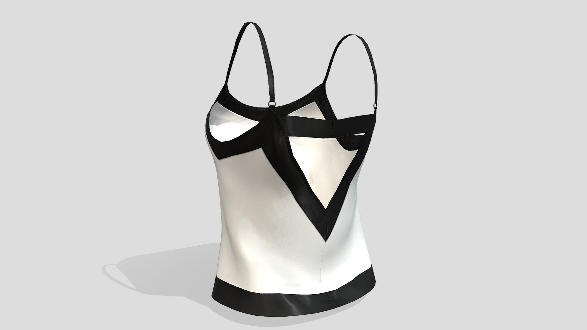 Triangle Cutout Back Cami Top - Buy Royalty Free 3D model by 3dia ...