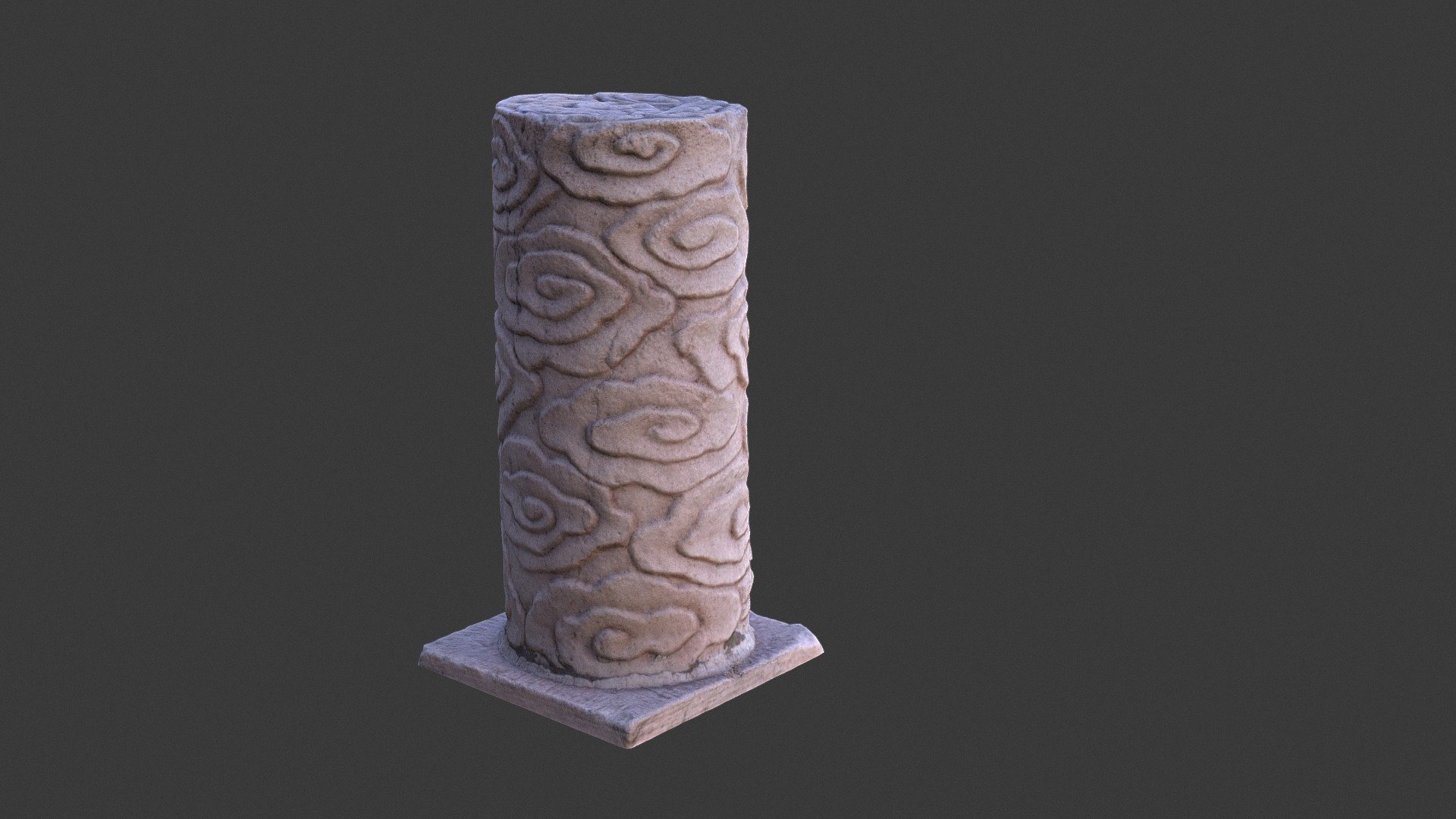 Chinese auspicious cloud pattern stone pillar - 3D model by SibeYu ...