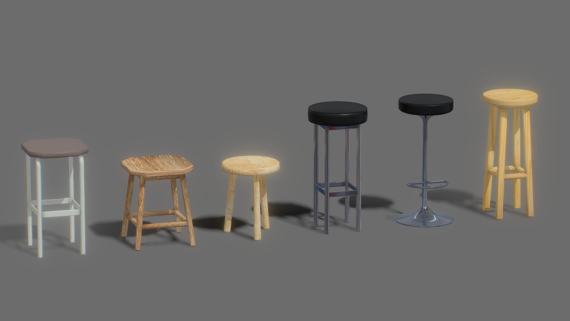 Stool Pack - Buy Royalty Free 3D model by 3Dee (@mellydeeis) [f034b6f ...