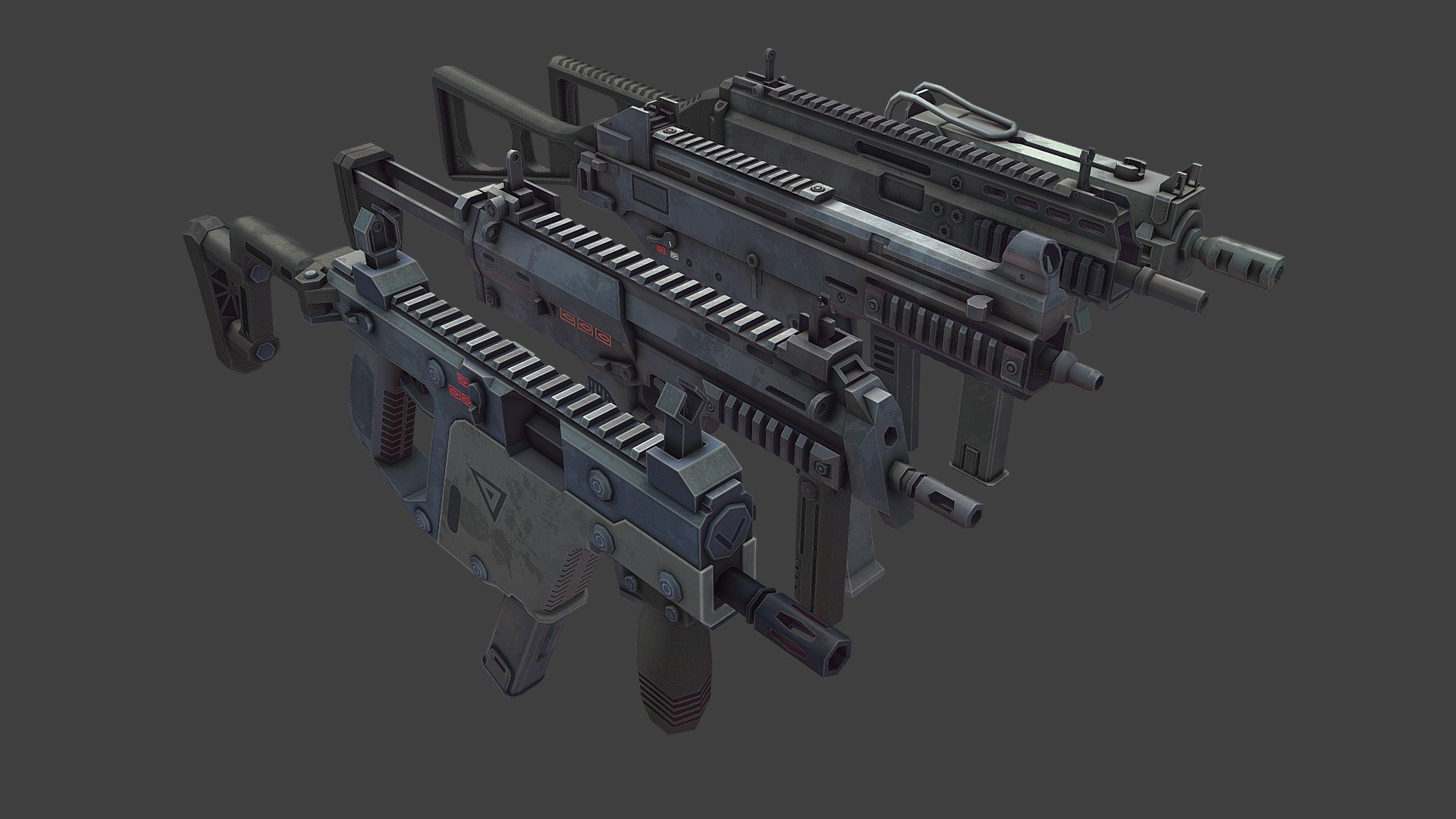 Weapon Model Kit (realistic textures) - 3D model by Johnny Starkov ...