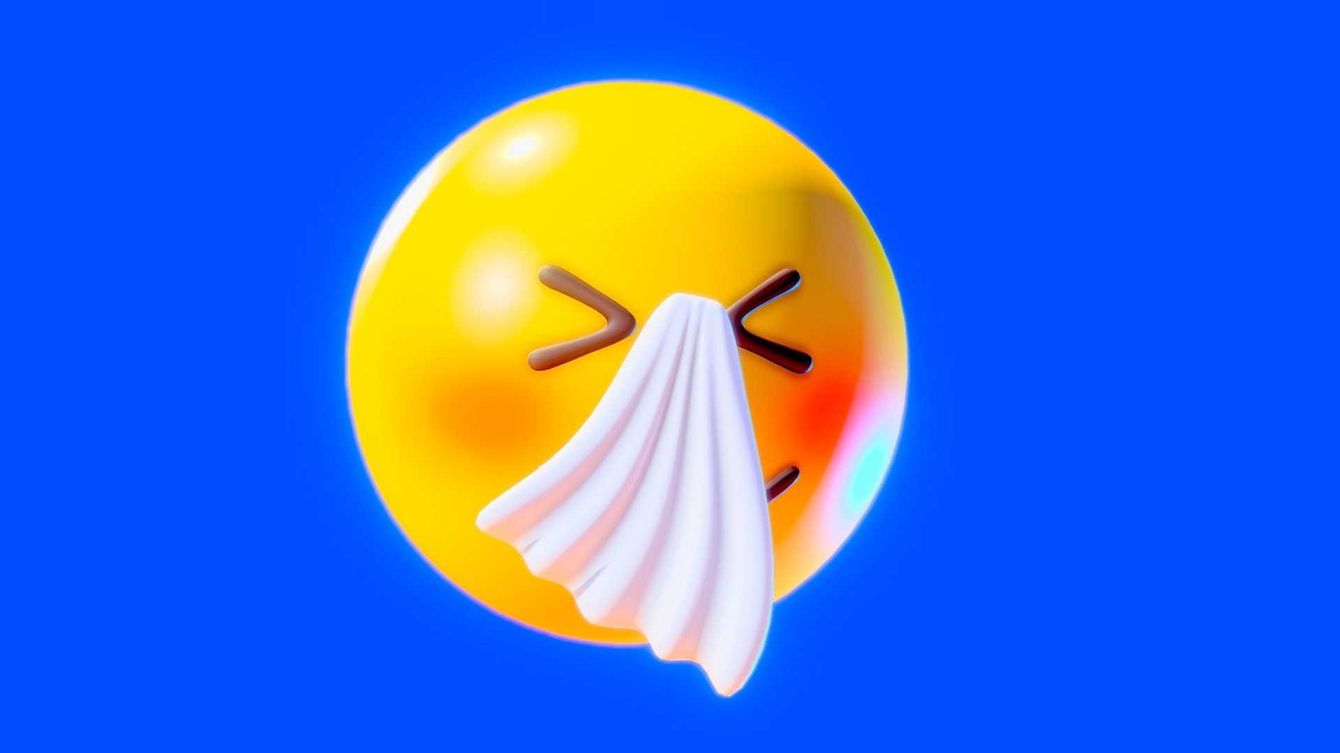 Sneezing Emoticon Emoji or Smiley - Buy Royalty Free 3D model by ...