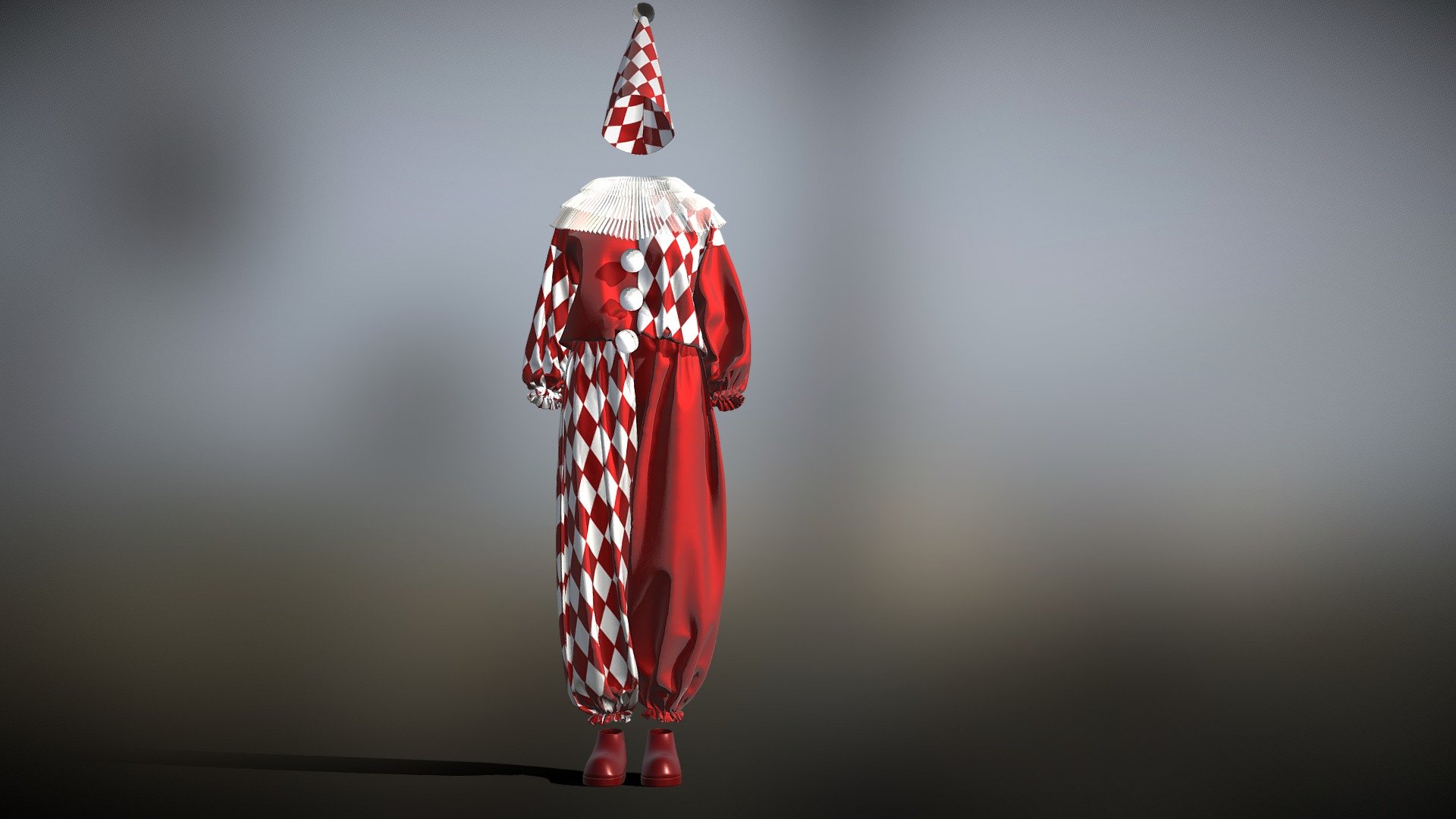 Black-White and Red-White Clown Costume Set - 3D model by nitrogen ...