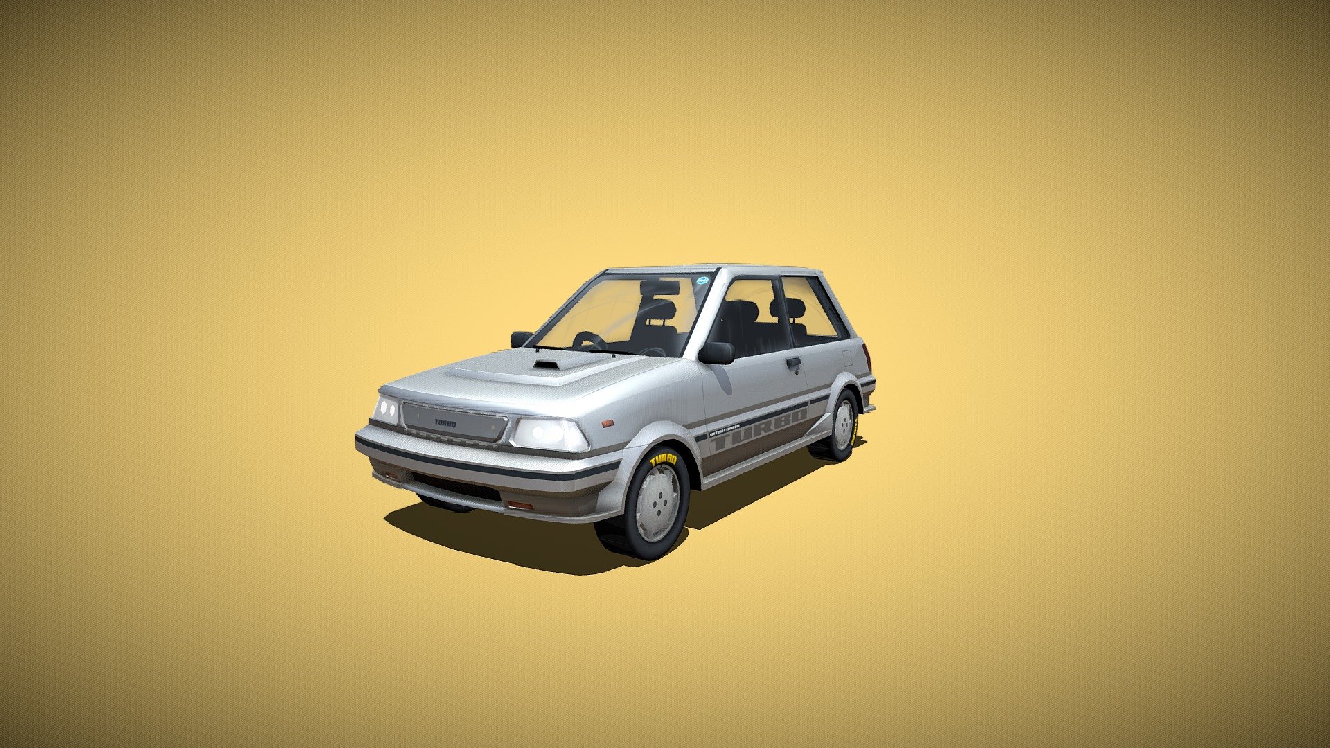 Low poly 89 Toyota Starlet Turbo S - Download Free 3D model by ANDRIESvdHEIDE [f04c1b2] - Sketchfab