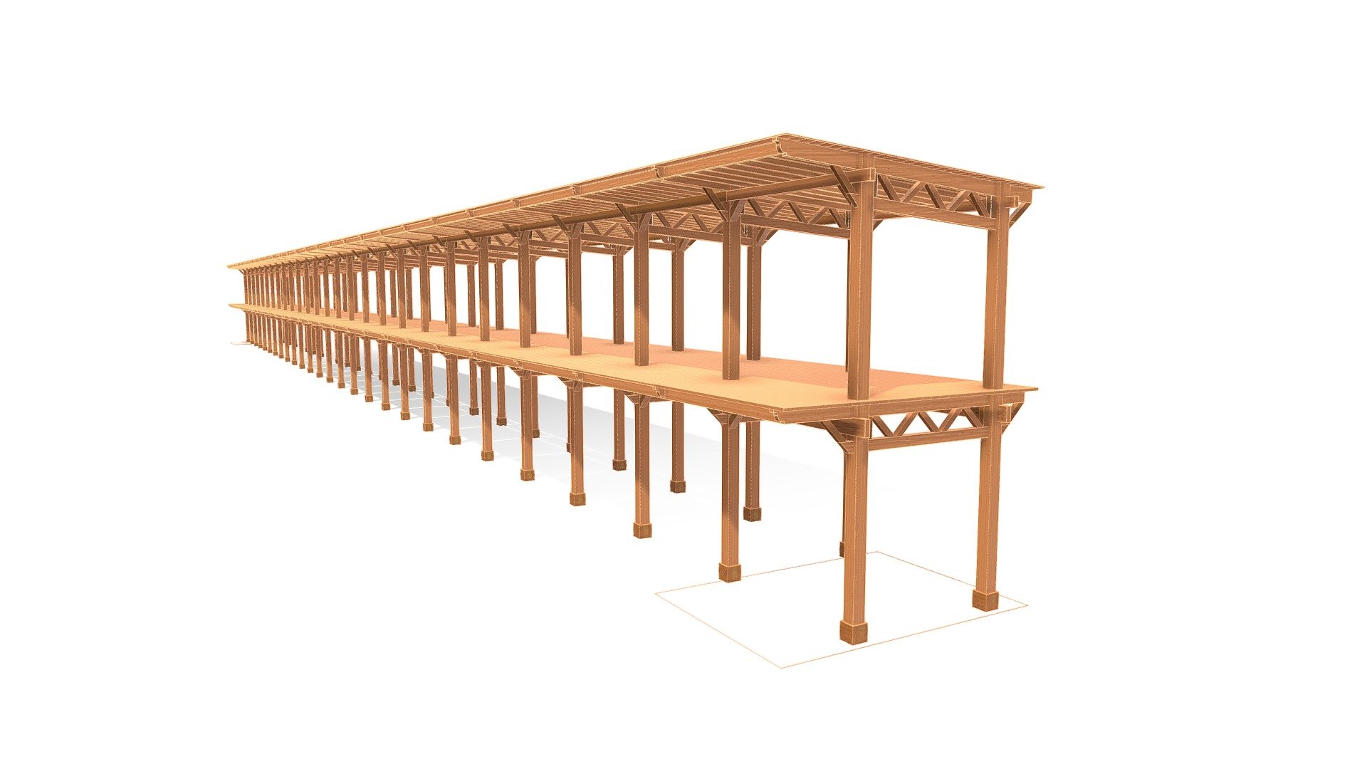 Custom Pavilion 314 ft X 18 ft - 3D model by Forever Redwood [f04c79d ...