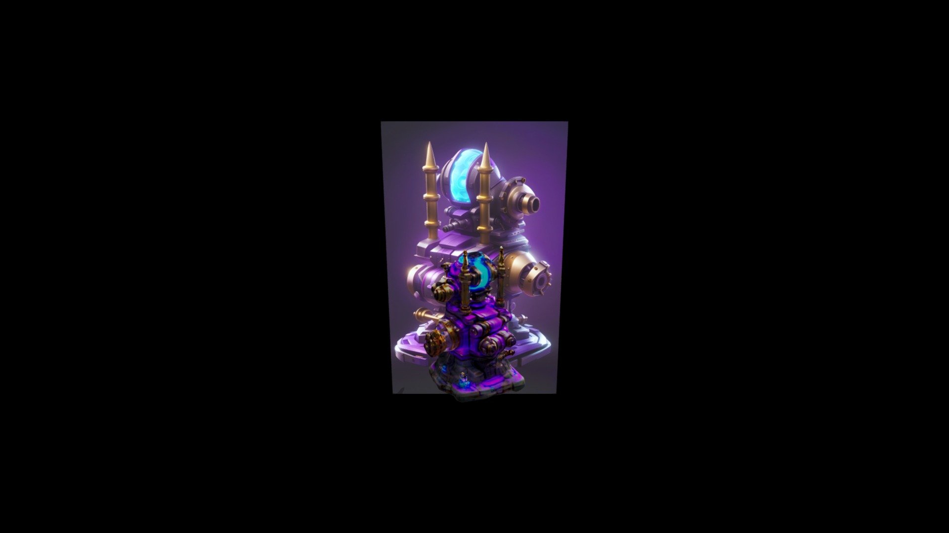 "Purple and Gold Steampunk Robot" A purple an - Download Free 3D model ...