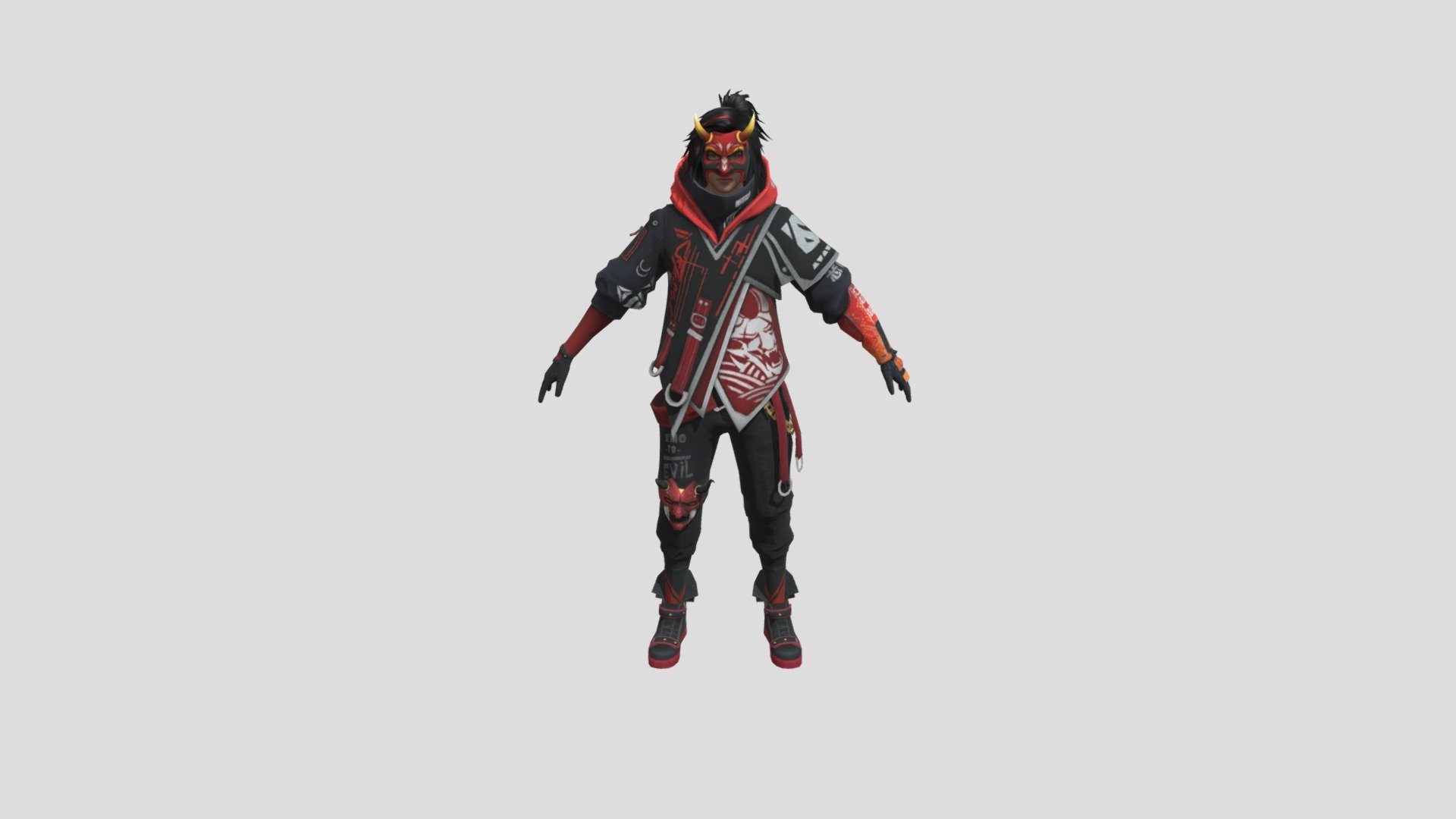 3d-model-free-fire-angel-devil-male - Download Free 3D model by ...