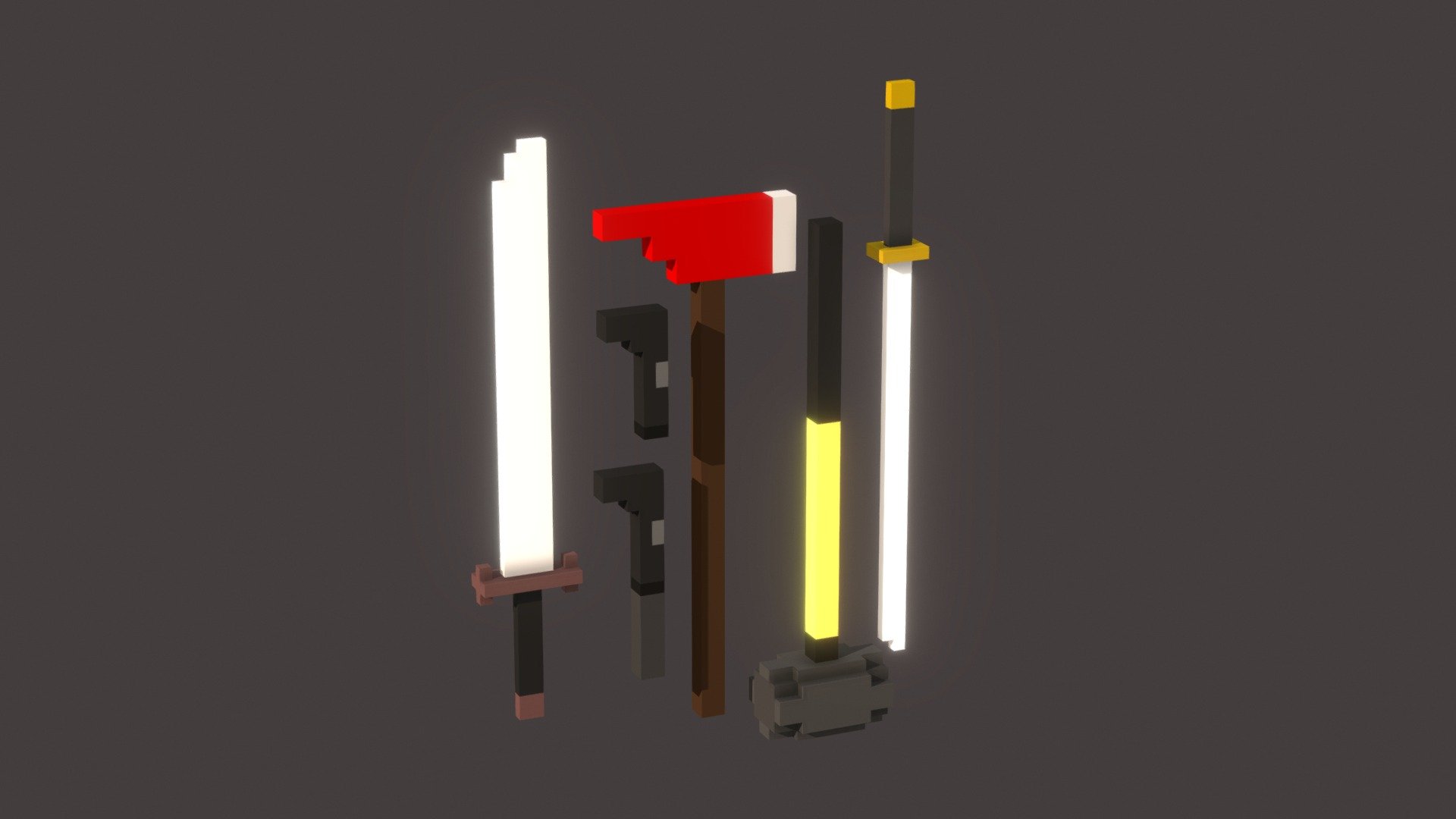 Low Poly Weapon Pack - 3D model by farolillo.art [f05d44e] - Sketchfab