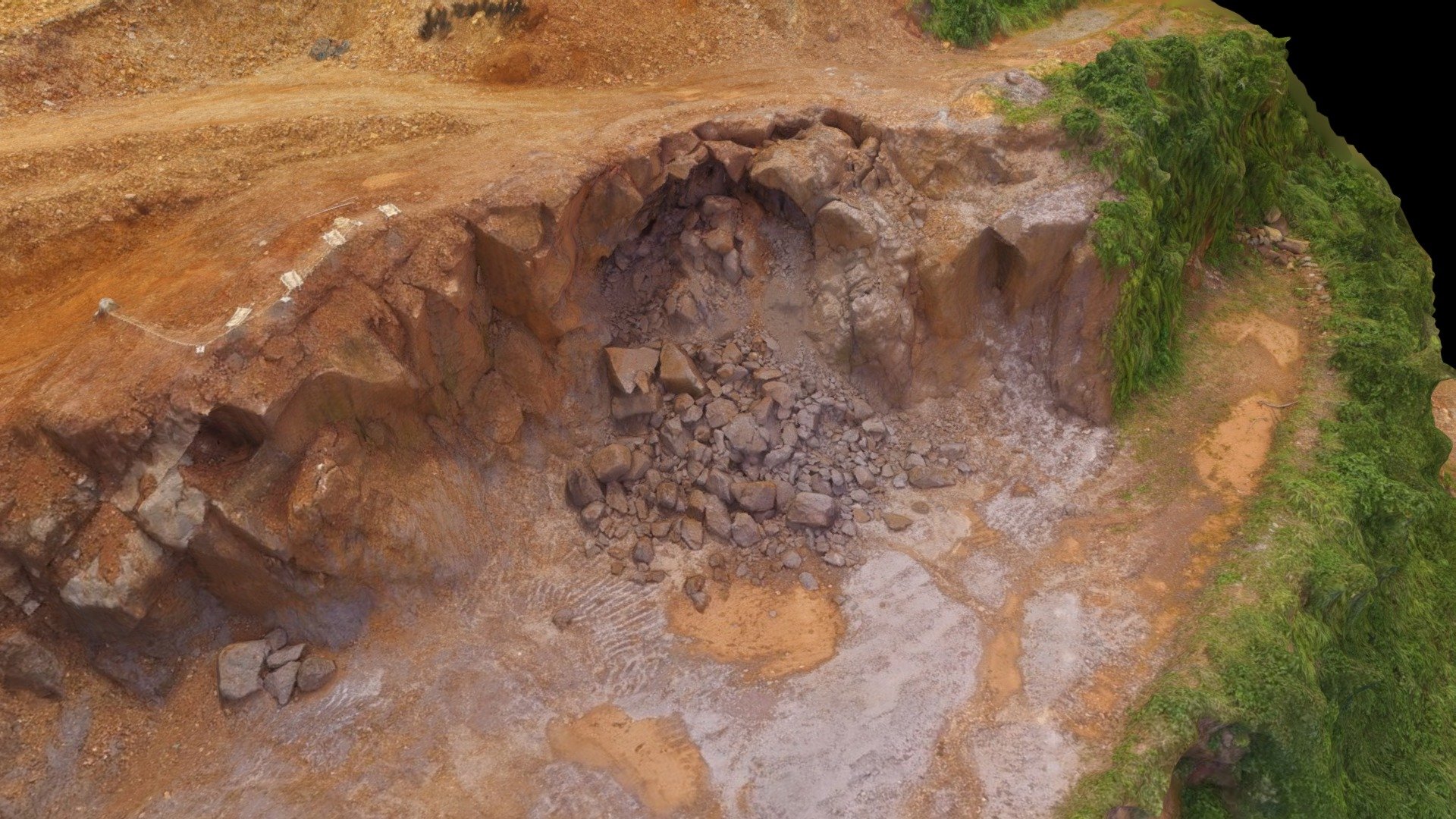 An open pit mine after blasting - 3D model by Amirhomayoun Saffarzadeh ...