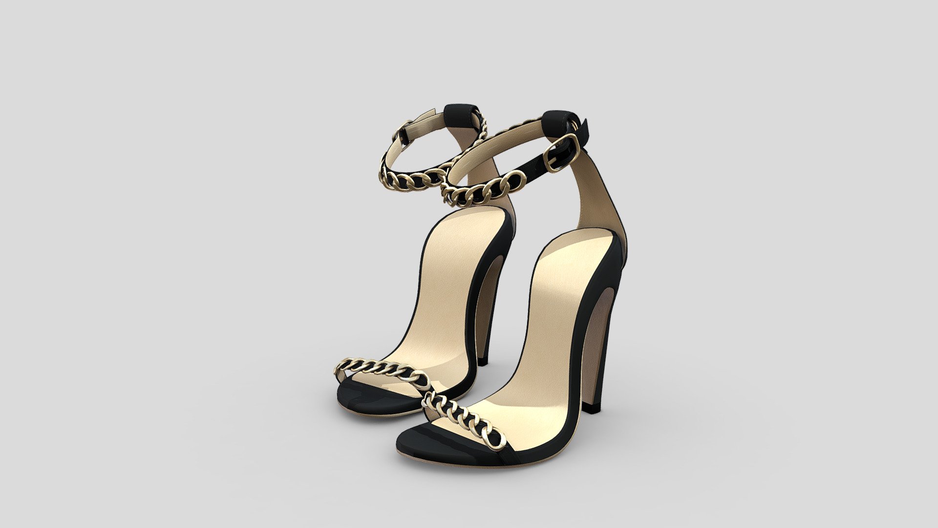 Female Chains Ankle Strap High Heel Shoes - Buy Royalty Free 3D model ...