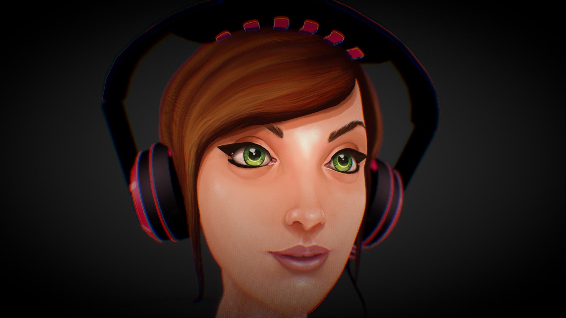 Headphone Girl - 3D model by brenly [f069d2c] - Sketchfab