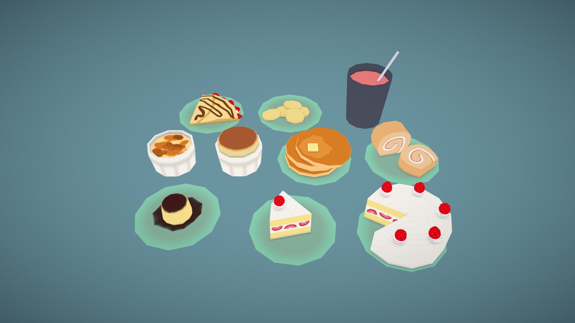 Cute Dessert - 3D model by shirleytong [f06ba3f] - Sketchfab