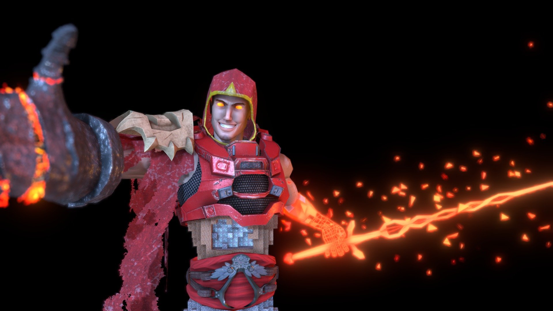 Red Glitch and the corrupt sword - 3D model by Pedro B. Goulart ...