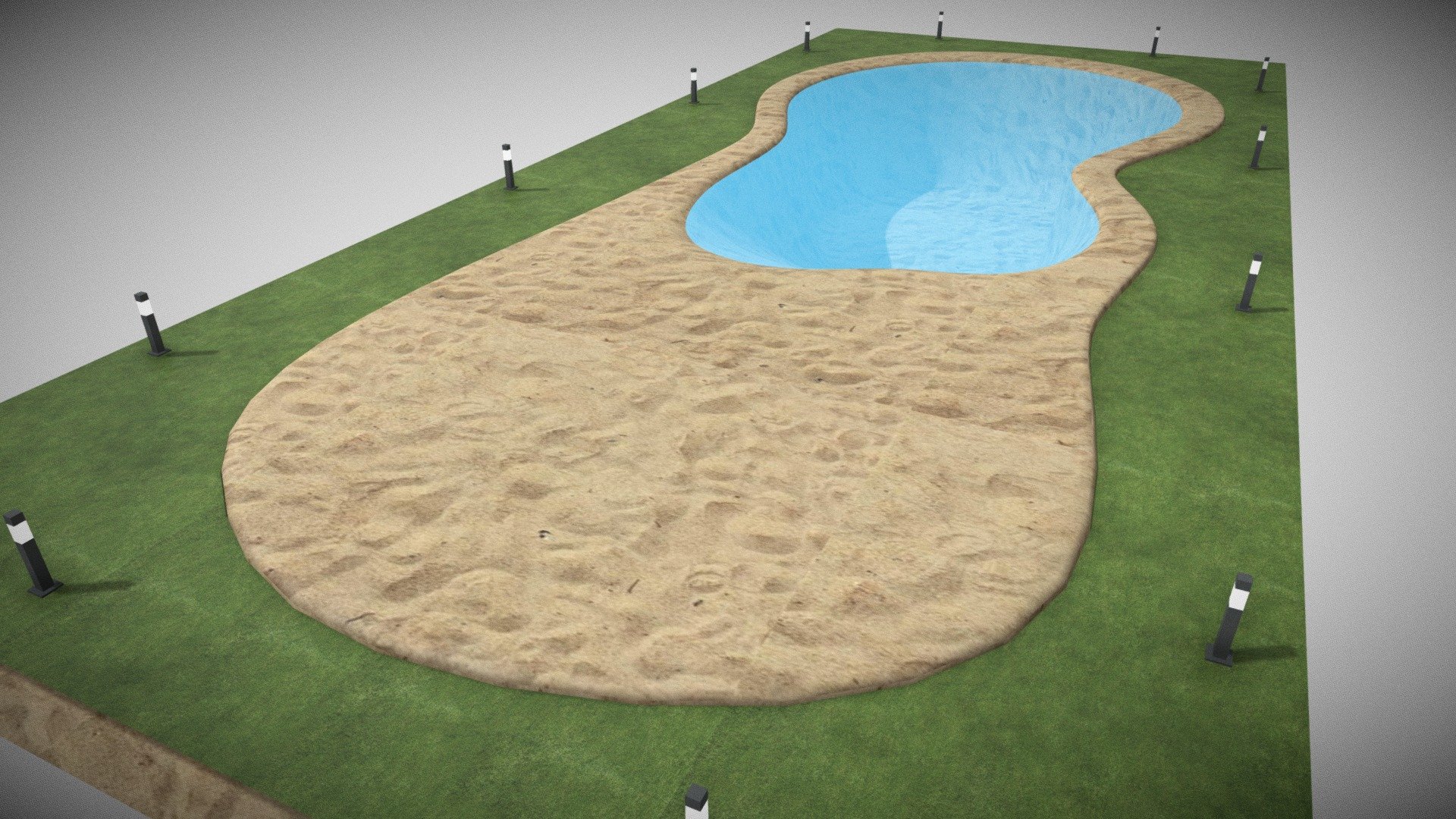 The natural beach pool 3D model - 3D model by nvere [f070db8] - Sketchfab