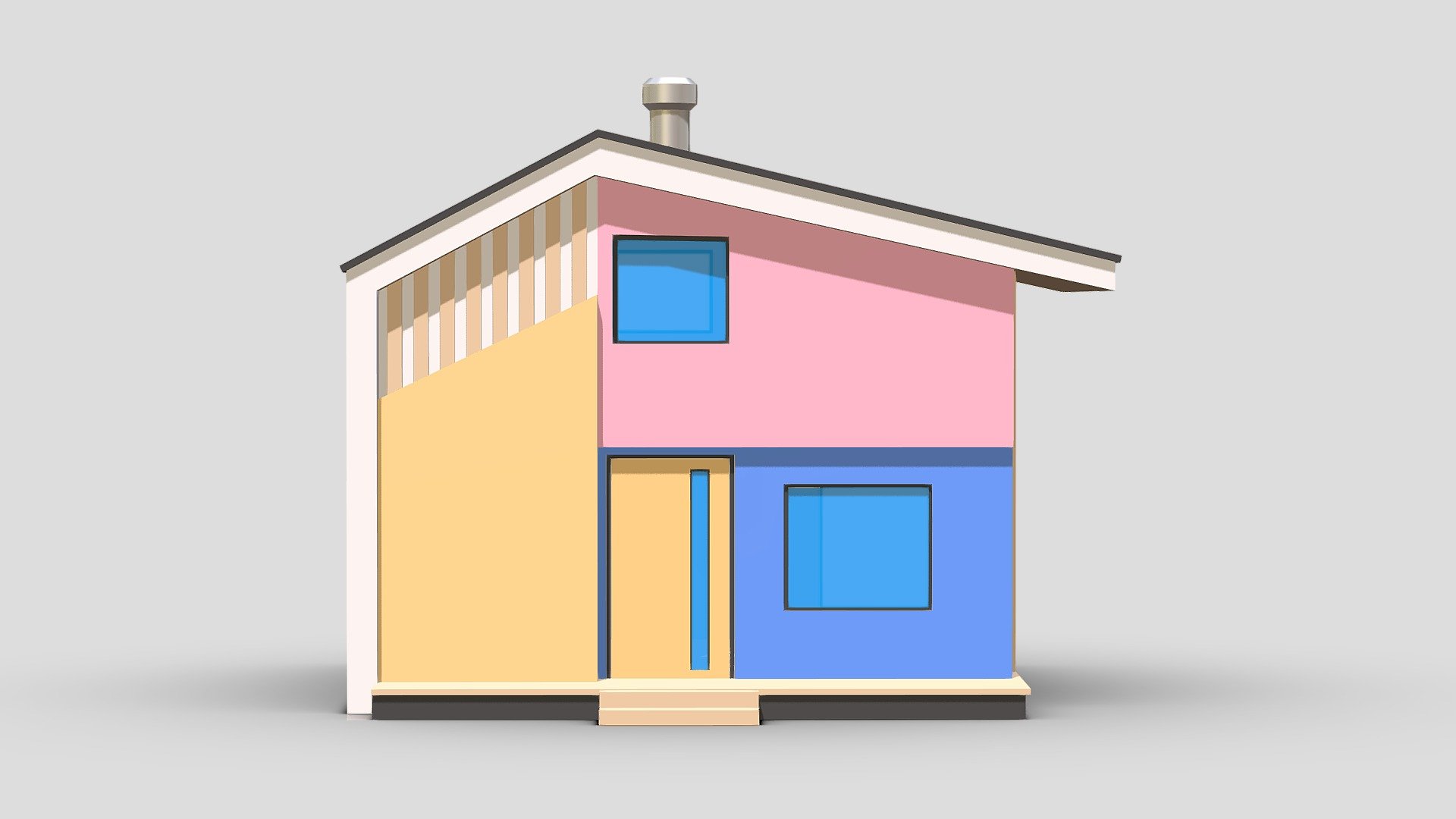 Architecture House No1 Ver1 (564 Polygons) - Download Free 3D model by ...