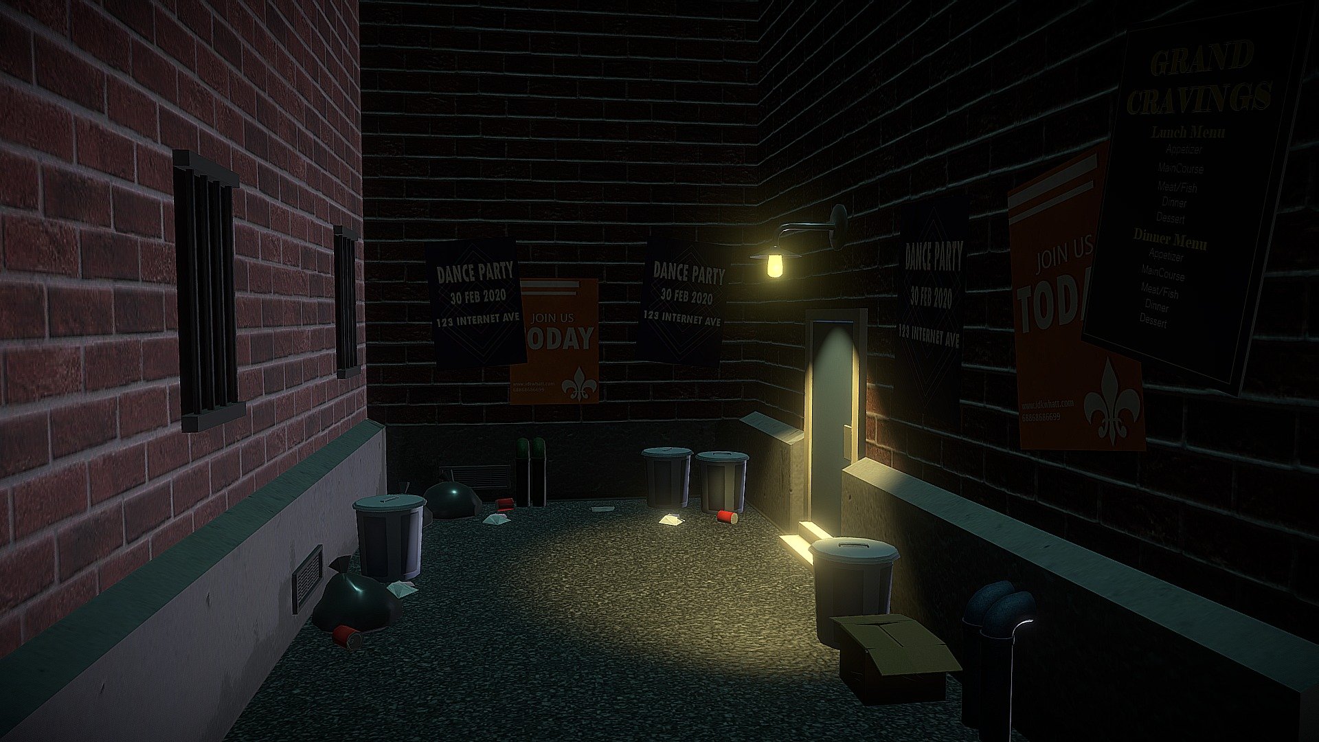 Alleyway - 3D model by dubuthecat [f075dff] - Sketchfab
