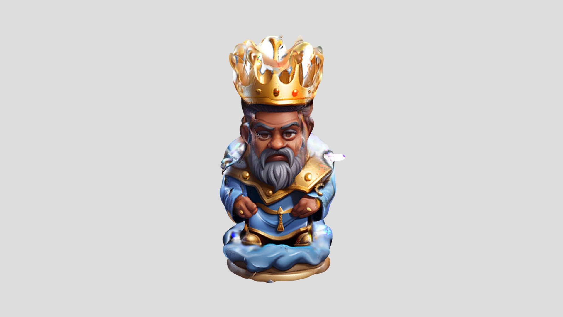 King with Gold Crown and Blue Robe A small fi - Download Free 3D model ...