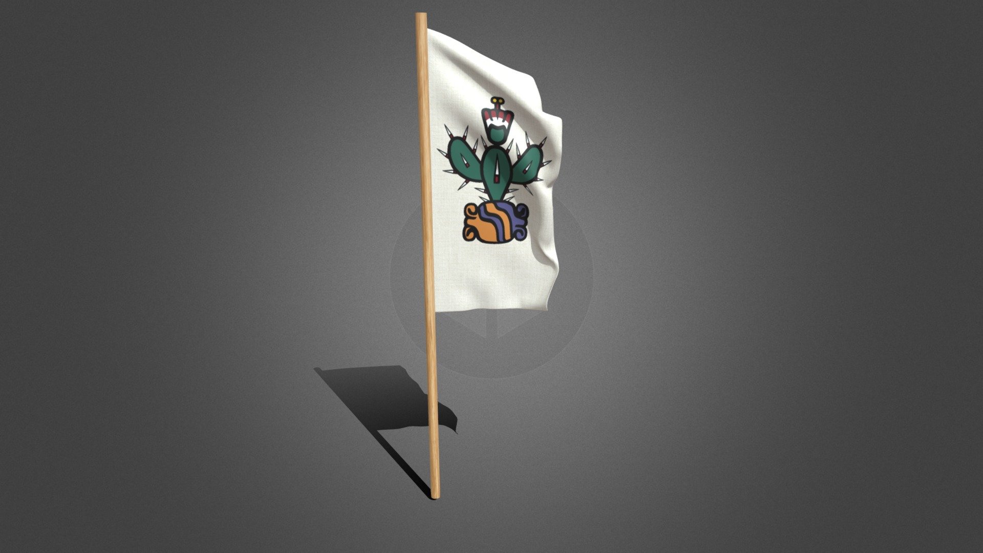 Aztec flag of Mexico Tenochtitlán - 3D model by AnahuacEncyclopedia ...