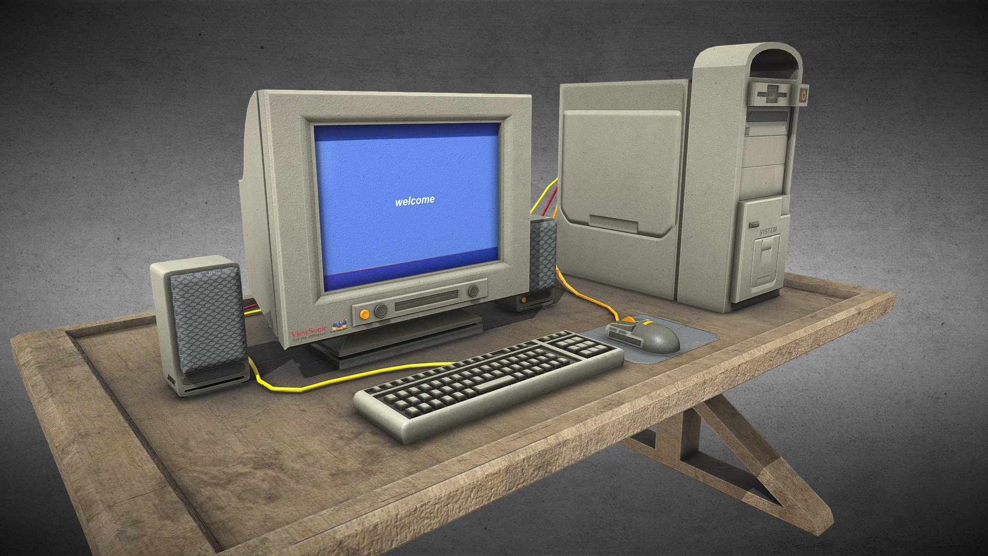 CRT Monitor Retro - Download Free 3D model by Ethica [f0842cb] - Sketchfab