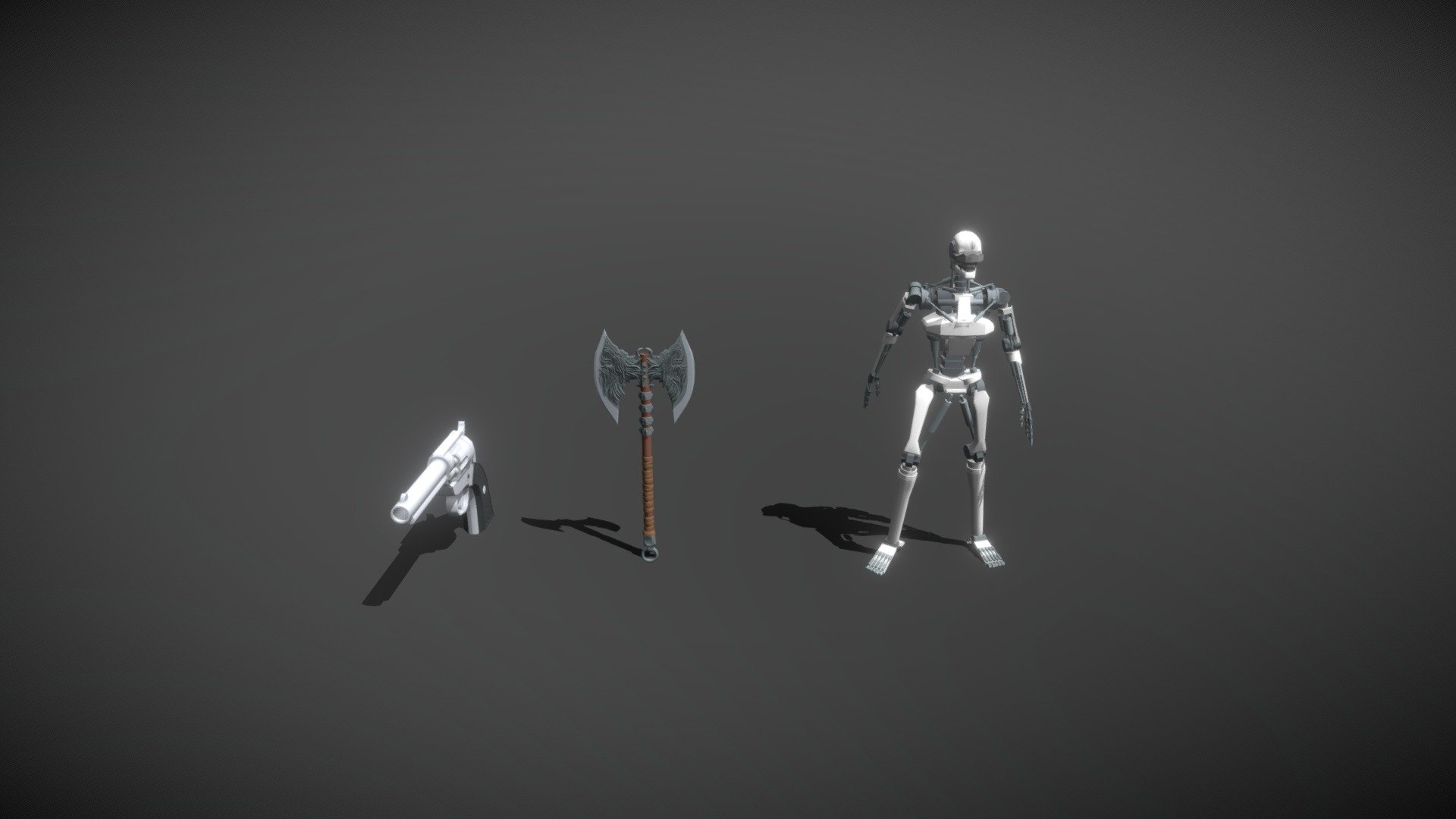 Terminator, Ax and Revolver - Download Free 3D model by ...