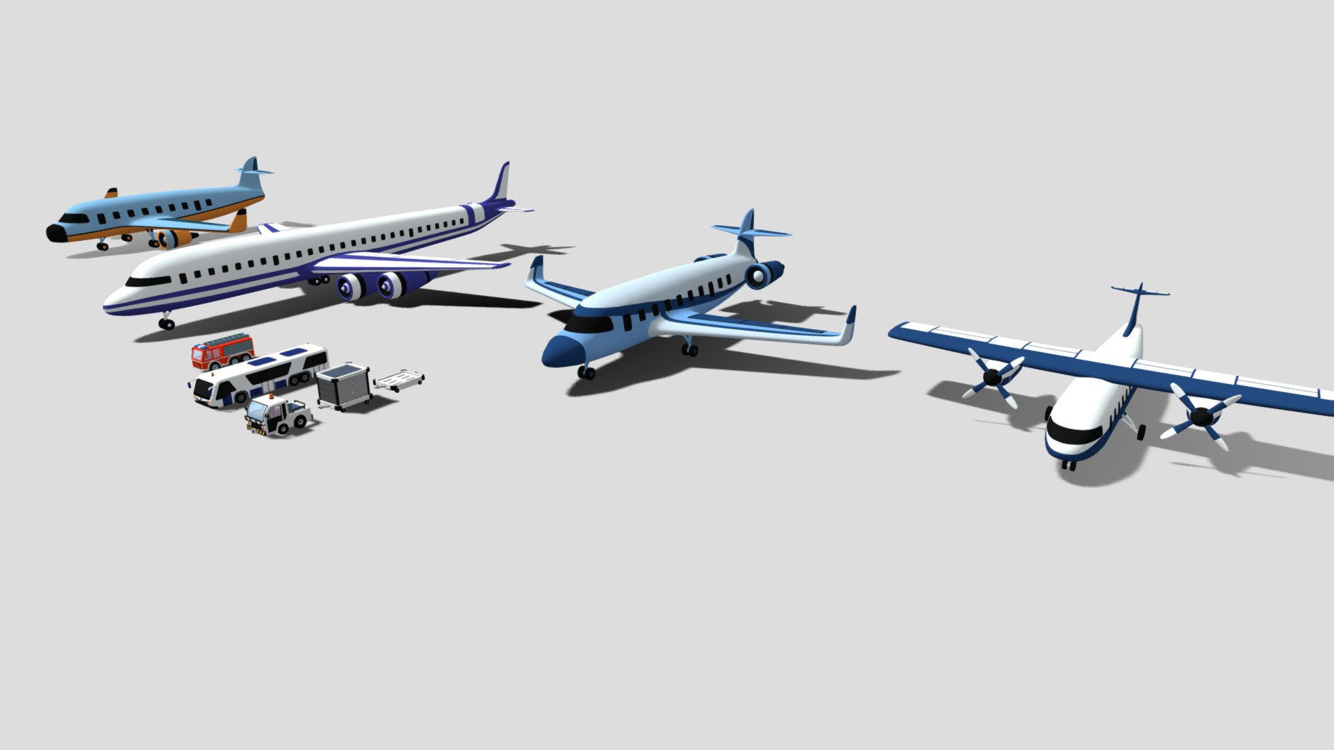 Airport Transport Pack - Download Free 3D model by assetfactory ...