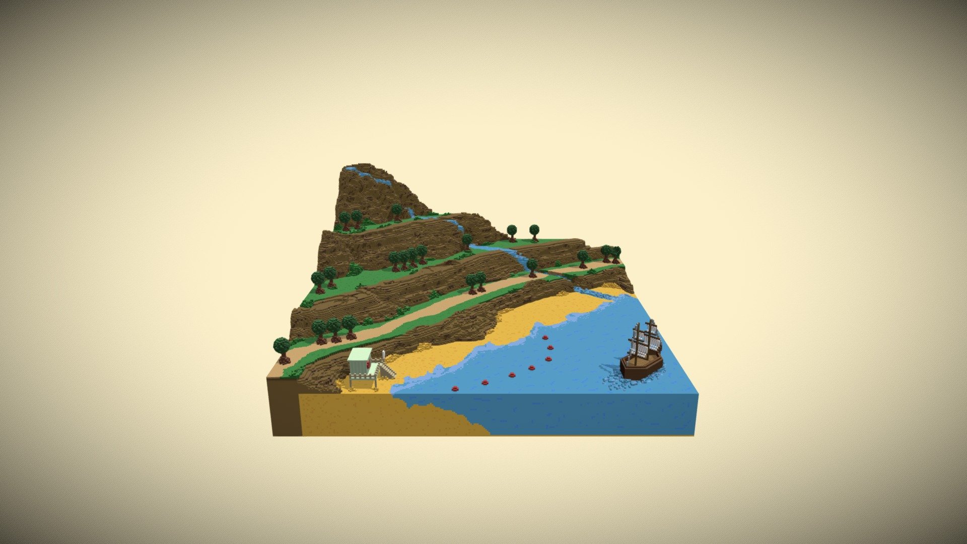 landscape MagicaVoxel - Download Free 3D model by s22117 [f08b54d] - Sketchfab
