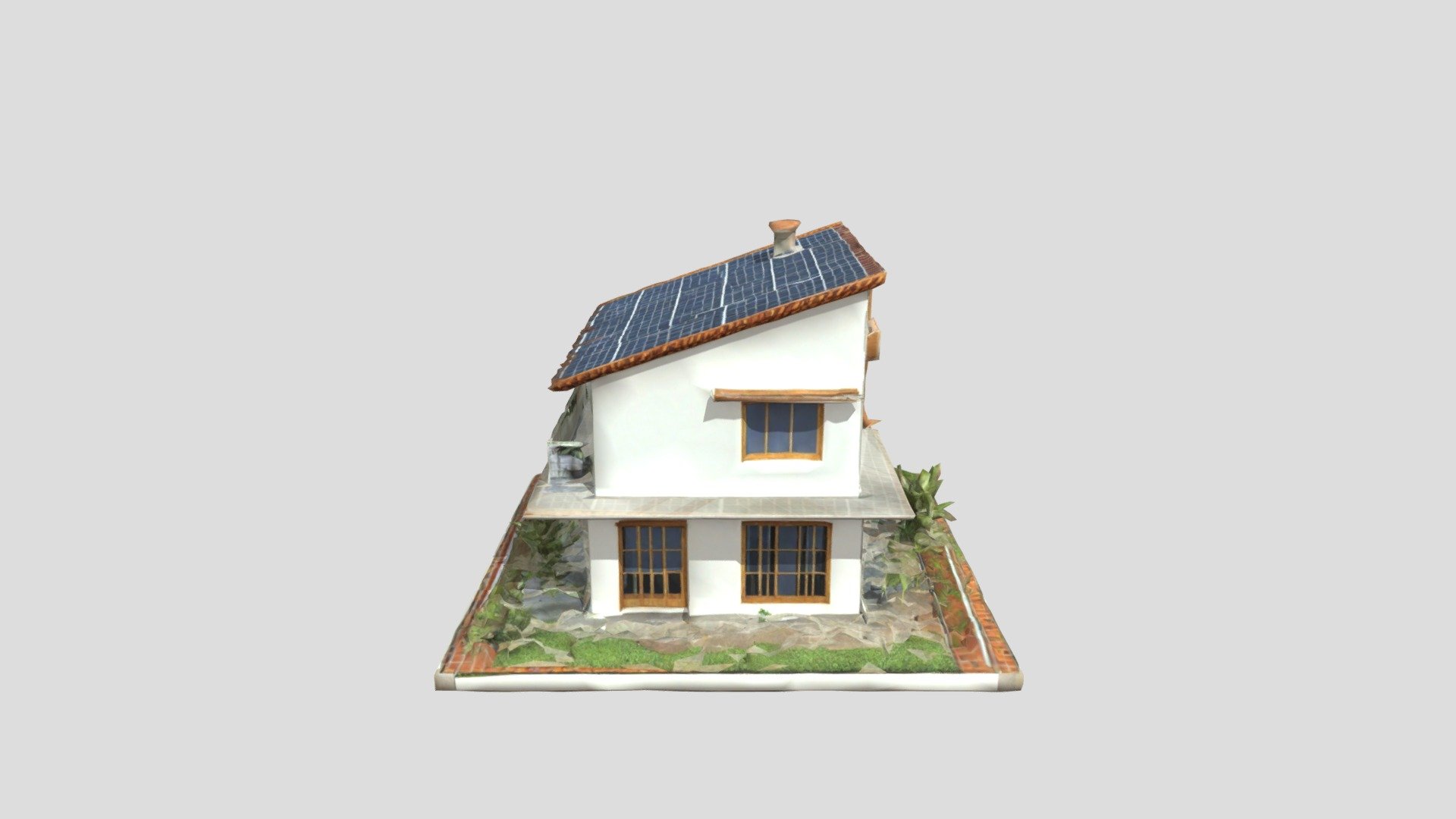 Sustainable Home Model with a cloud and strom - 3D model by ...