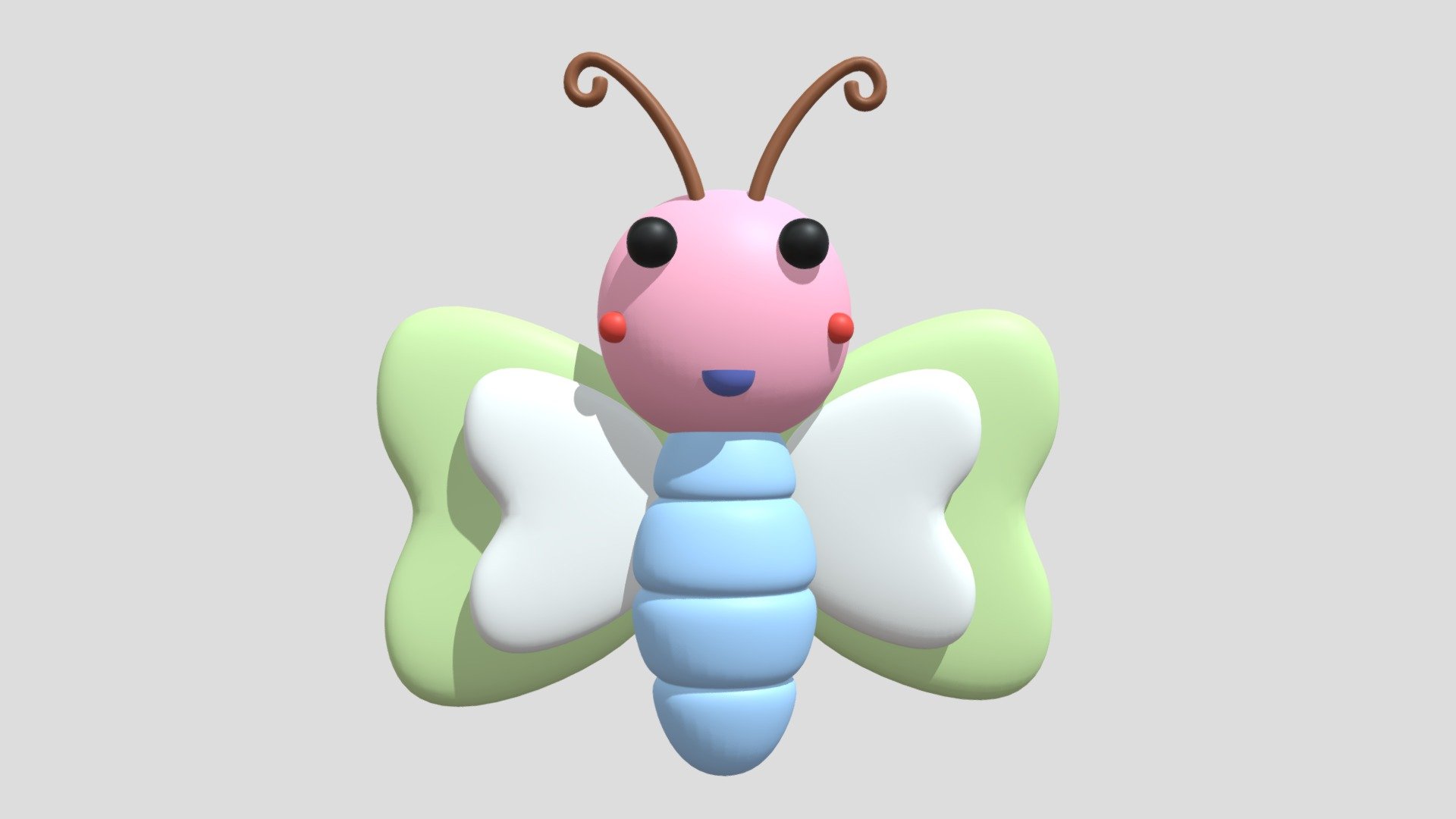 Cartoon Cute Butterfly 3 - Buy Royalty Free 3D model by Philip Storm ...
