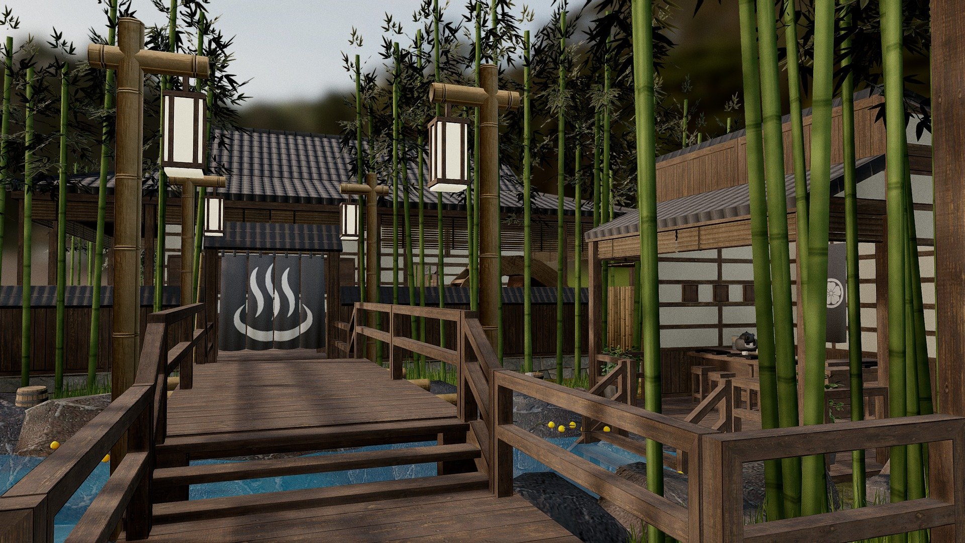 Onsen Environment - 3D model by 7PLUS [f099bde] - Sketchfab