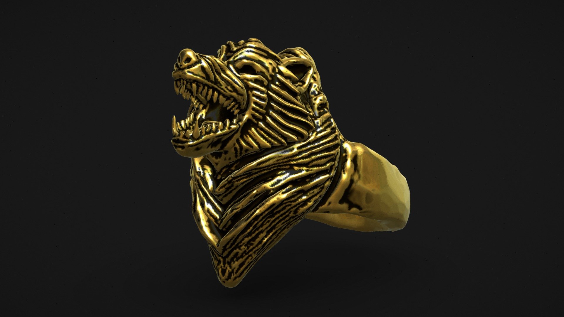 Anel Wolf (Brass) - 3D model by Skive Jewelry (@SKIVE) [f0a0951 ...