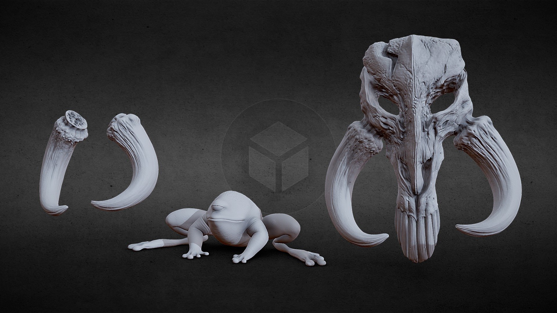3DPRTBL MYTHOSAUR SKULL SORGAN FROG HORNS - Buy Royalty Free 3D model ...